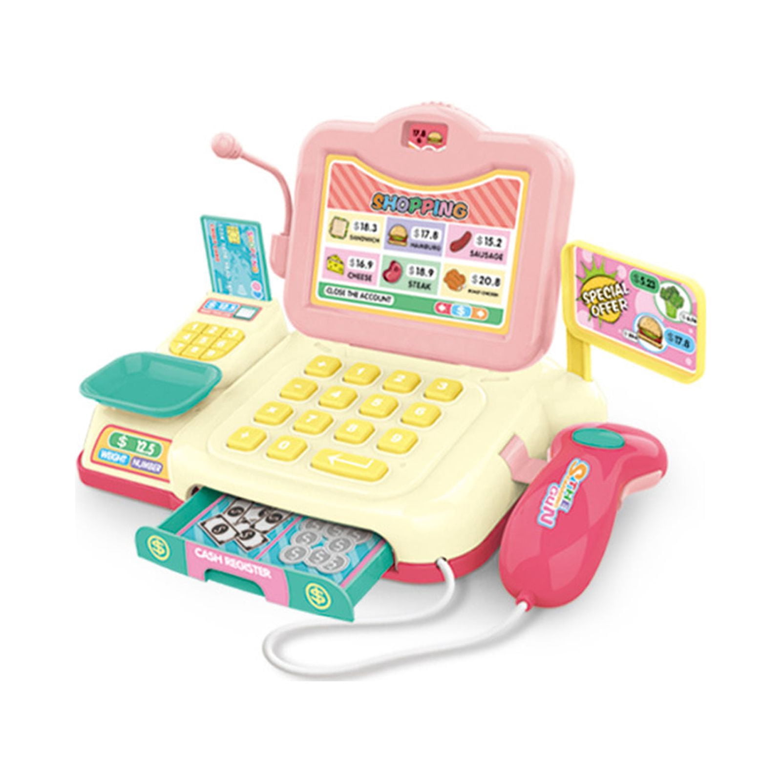 Temacd 1 Set Cash Register Toys Simulated Light Music Rich Accessories ...