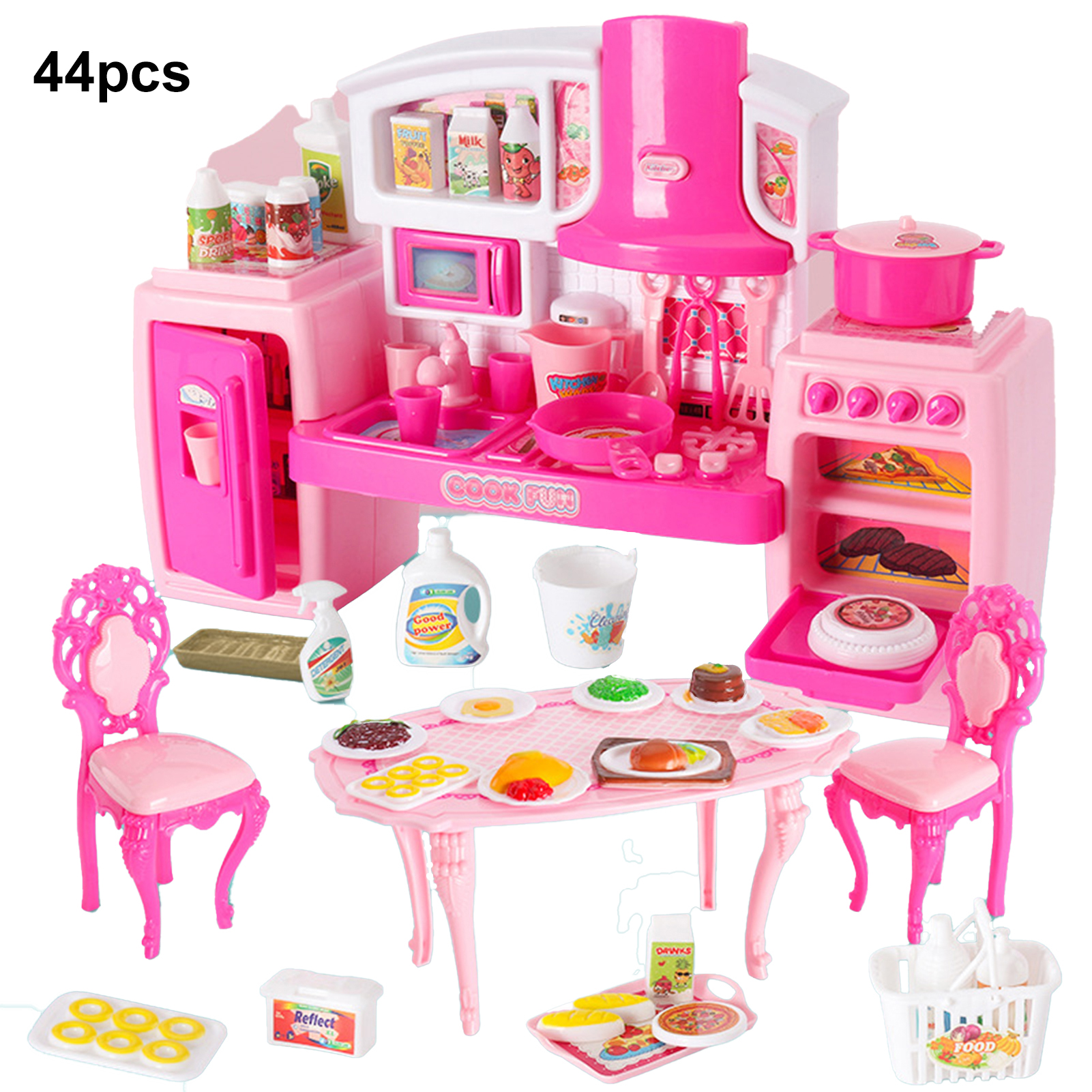Temacd 1 Set Kitchen Toy Decorative Sounding Colorful Dollhouse Mini ...