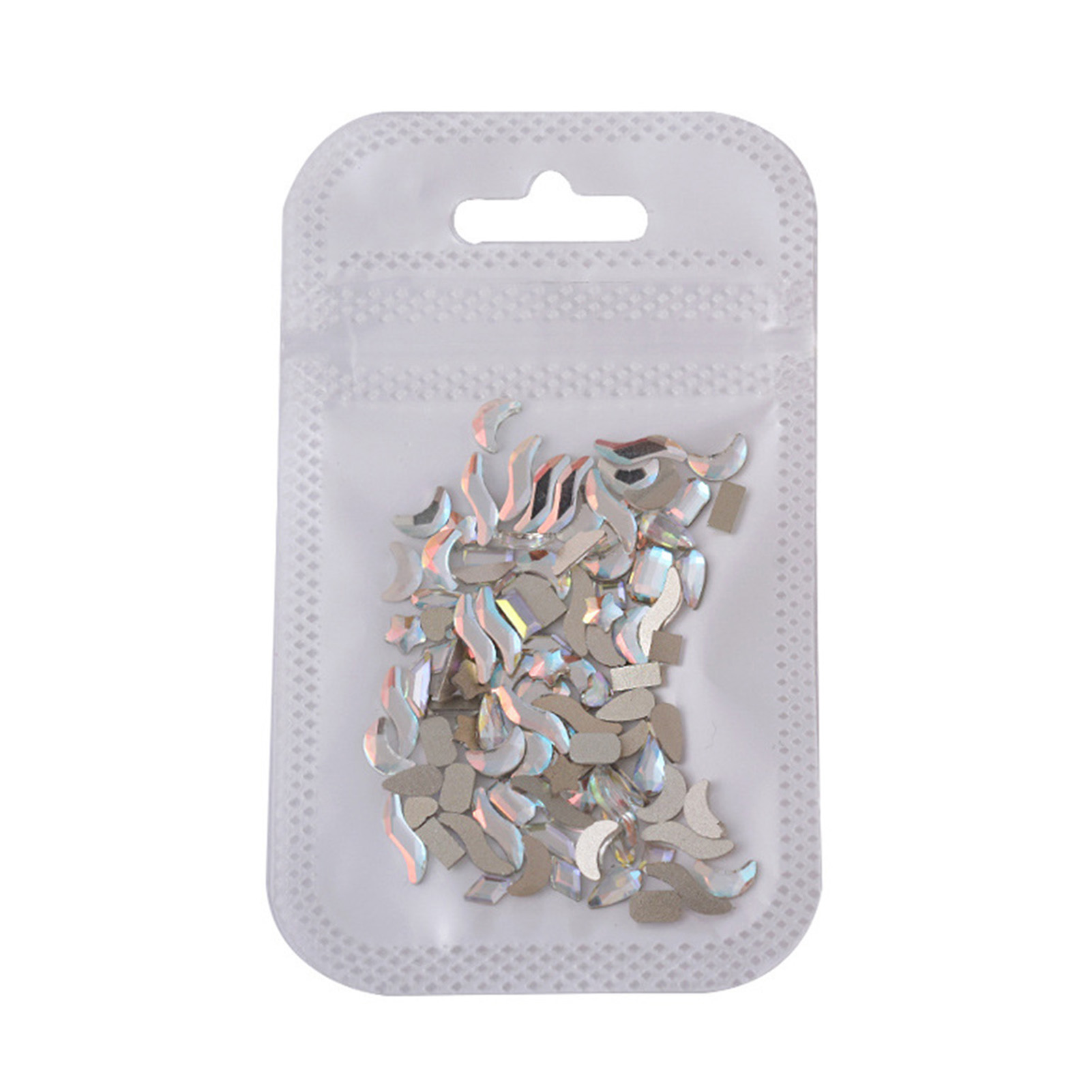 Temacd 100Pcs/Bag Nail Rhinestone Flat Back Diverse Styles Easy Paste ...