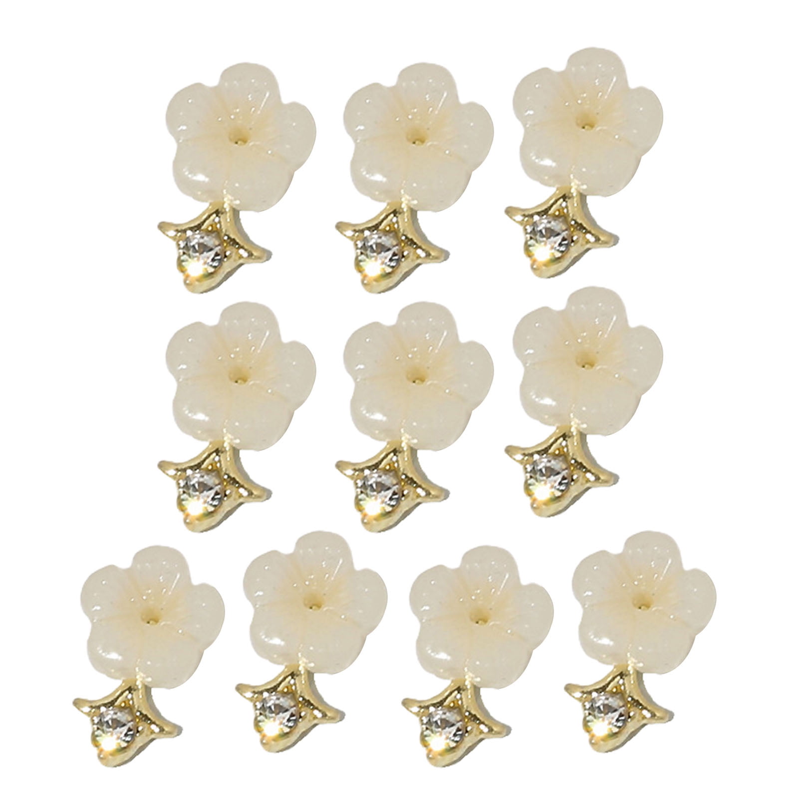 Temacd 10Pcs Nail Ornament Three-dimensional Shining Easy Paste Gloss ...