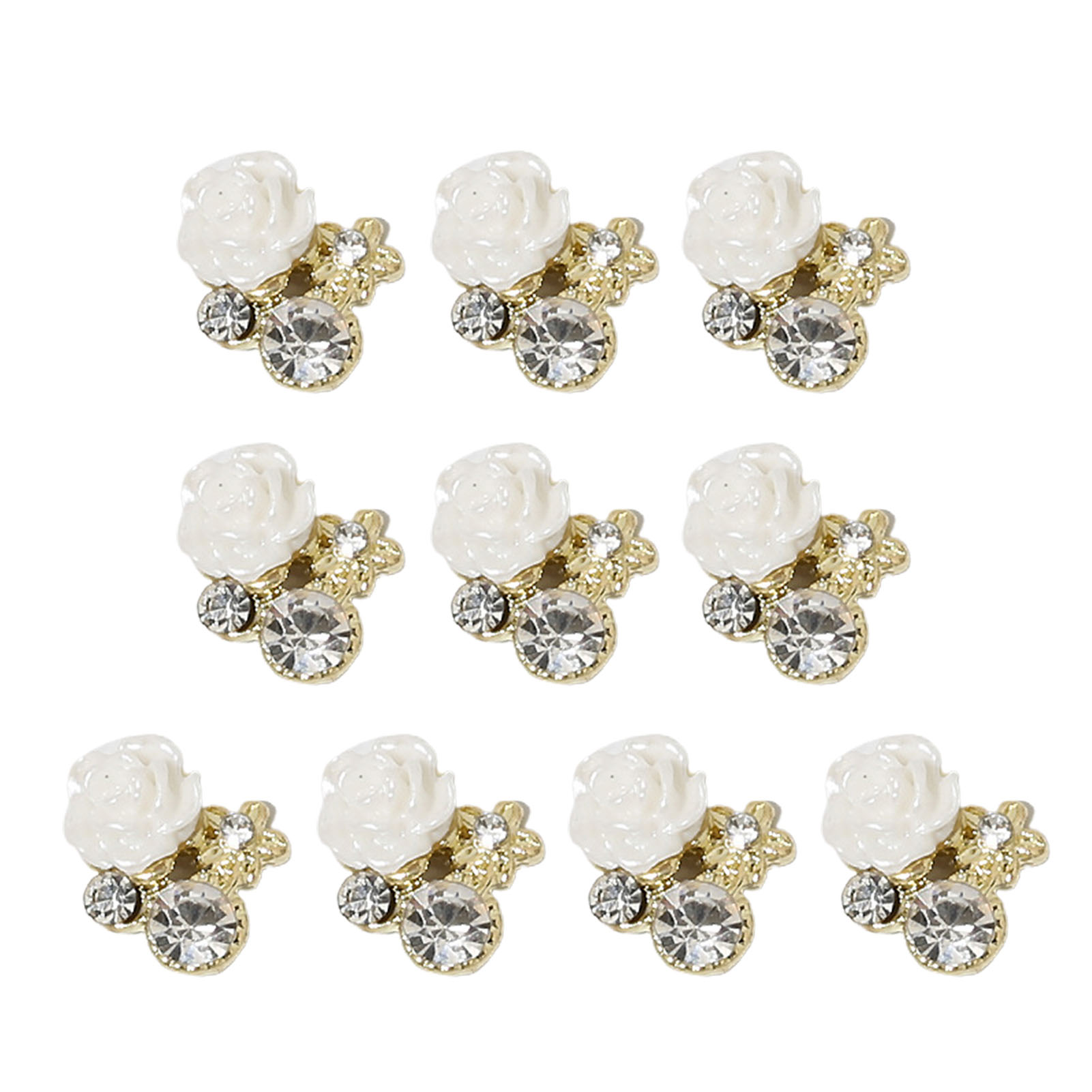 Temacd 10Pcs Nail Ornament Three-dimensional Shining Easy Paste Gloss ...