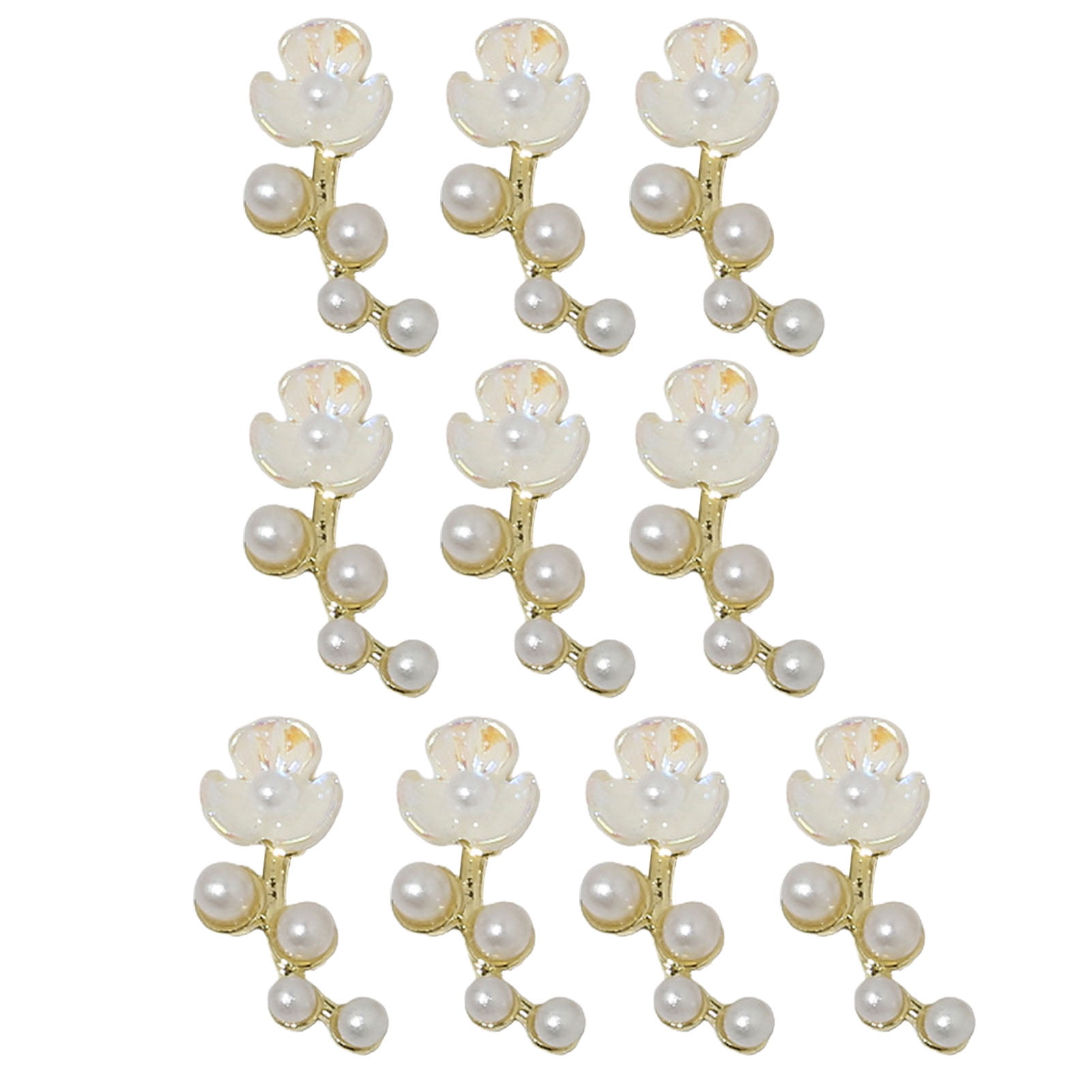 Temacd 10Pcs Nail Ornament Three-dimensional Shining Easy Paste Gloss ...