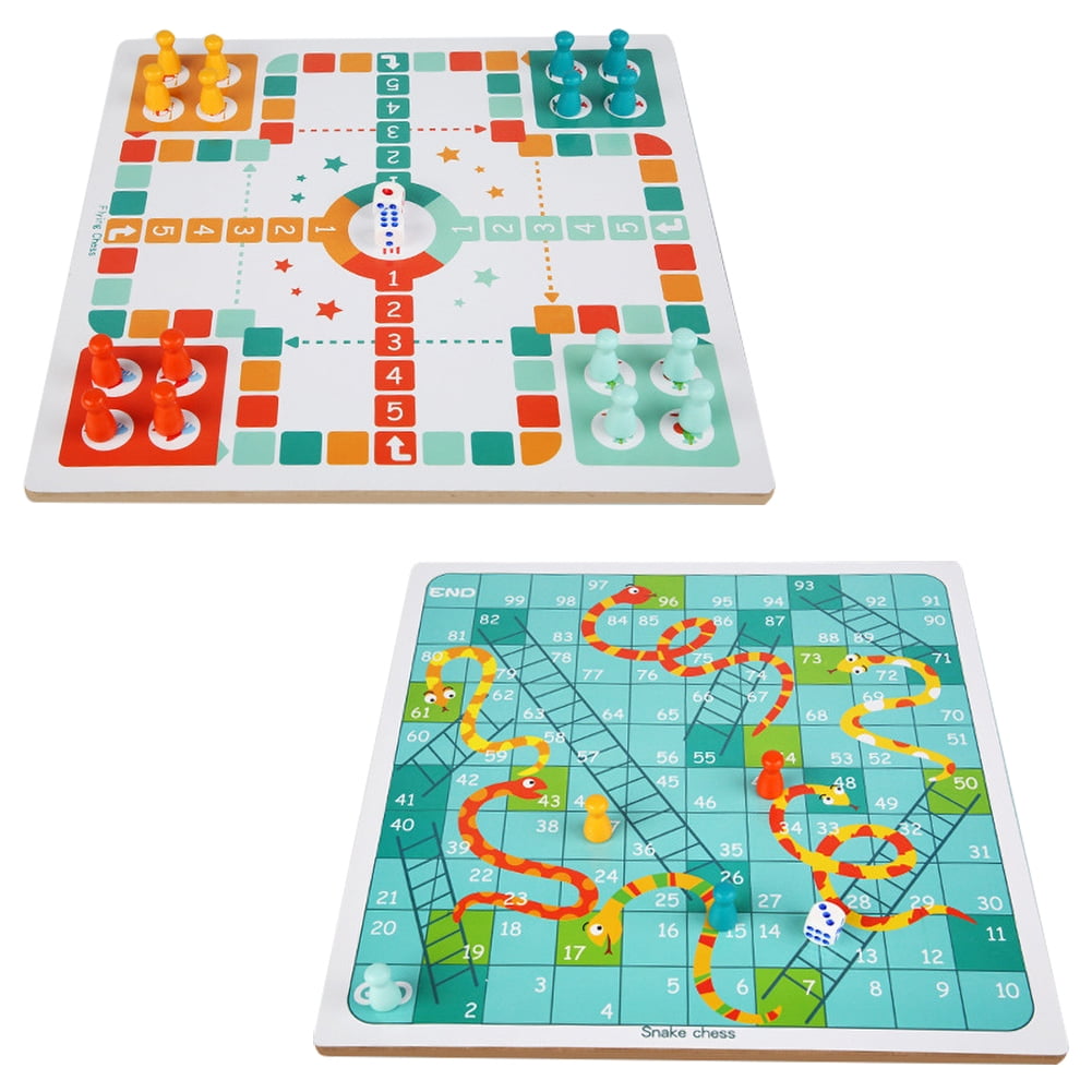 Temacd 2 in 1 Flying Chess Snake Ladder Gomoku Interactive Game Kids Educational Toy,Flying ...
