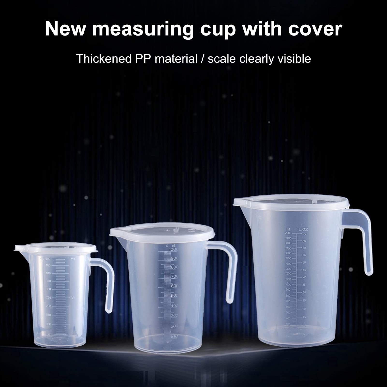 Temacd 2000ml Heat-resistant Measuring Cup Strong Toughness Plastic ...