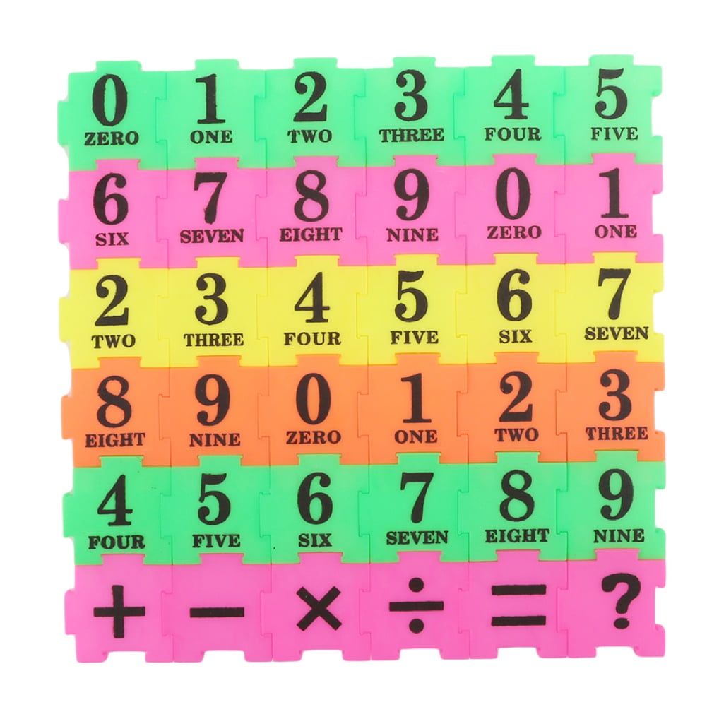 Temacd 36Pcs Kid Number Symbol Building Blocks Jigsaw Puzzle Game Early ...