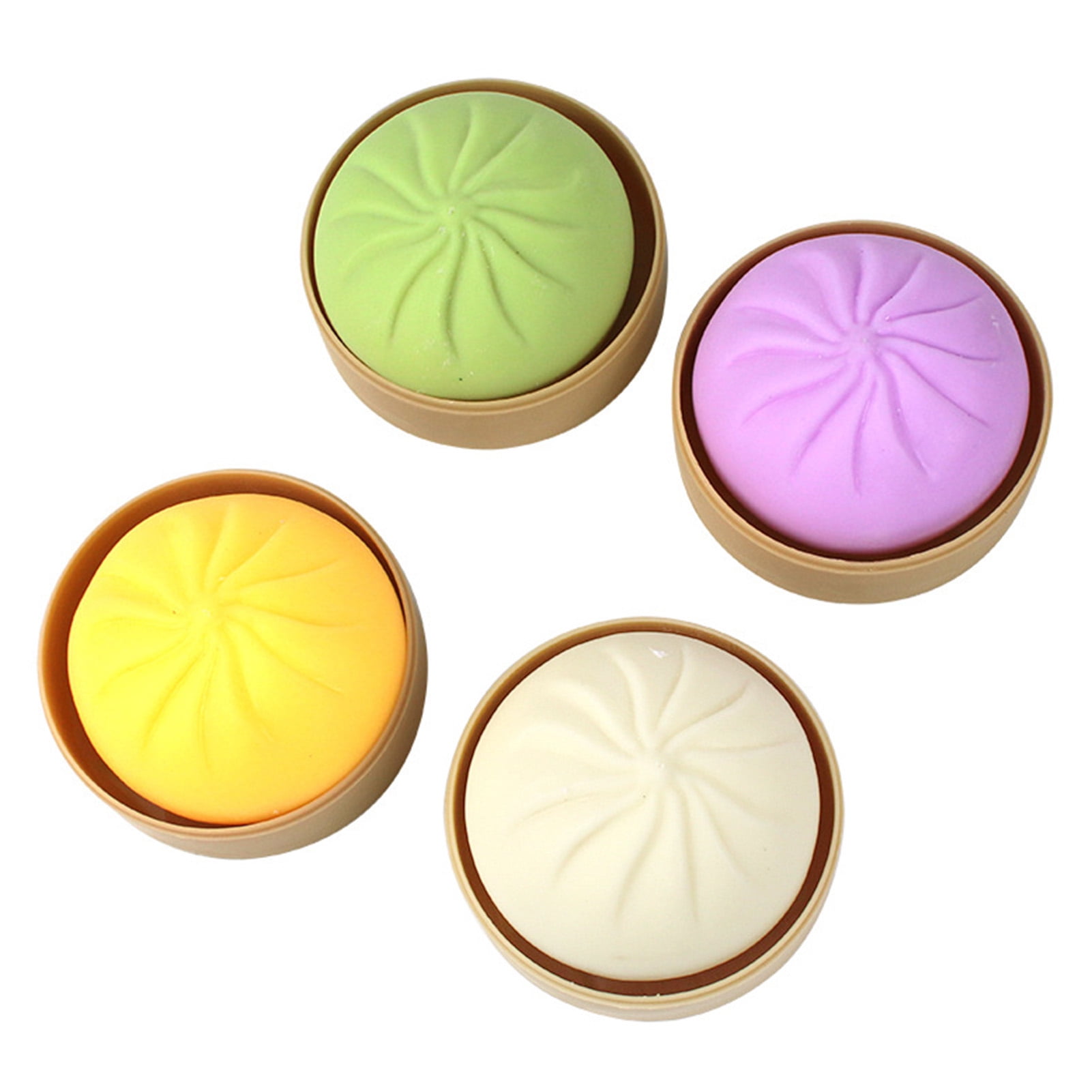 Temacd 4Pcs Colorful Simulation Steamed Stuffed Bun Squishes Toy Stress ...