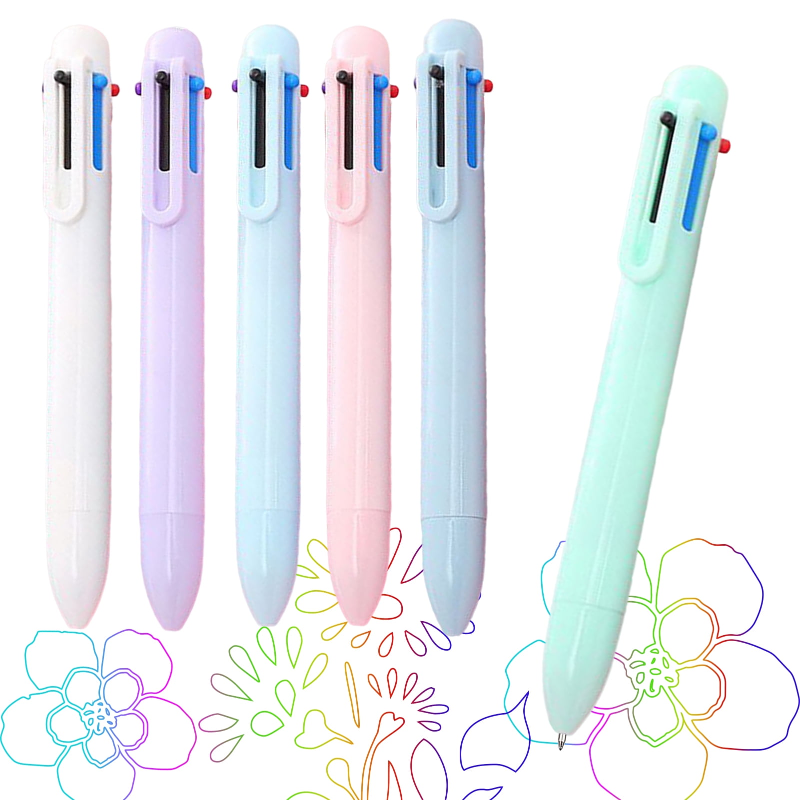 Temacd 6Pcs 0.5mm Ballpoint Pen Stable Ink Output Fluently Plastic ...