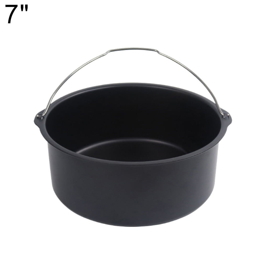 Temacd 7inch Non Stick Handle Round Cake Baking Pan Tray Air Frying Pot ...