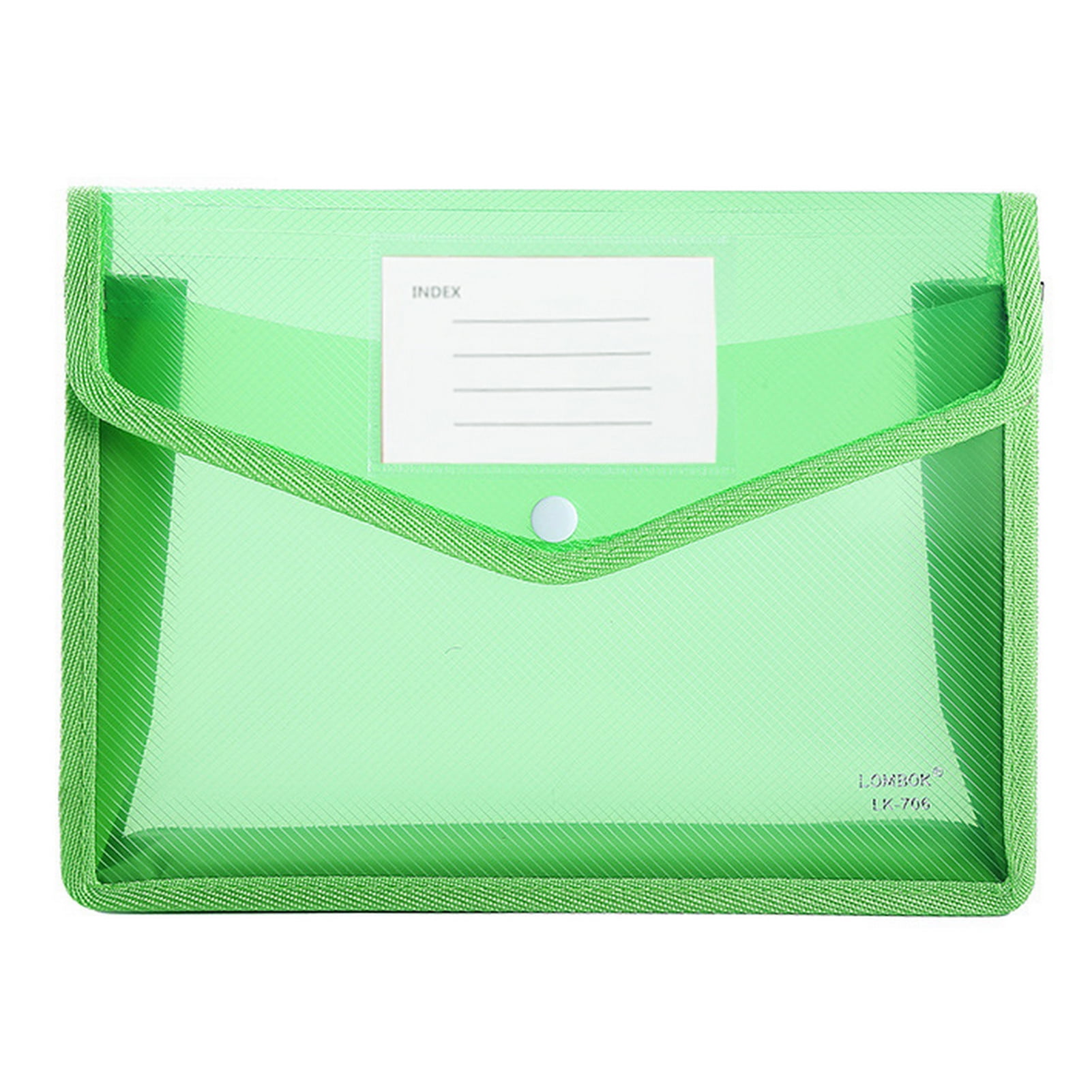 Temacd A4 Colorful File Folder with Label Pocket Horizontal Snap Button ...