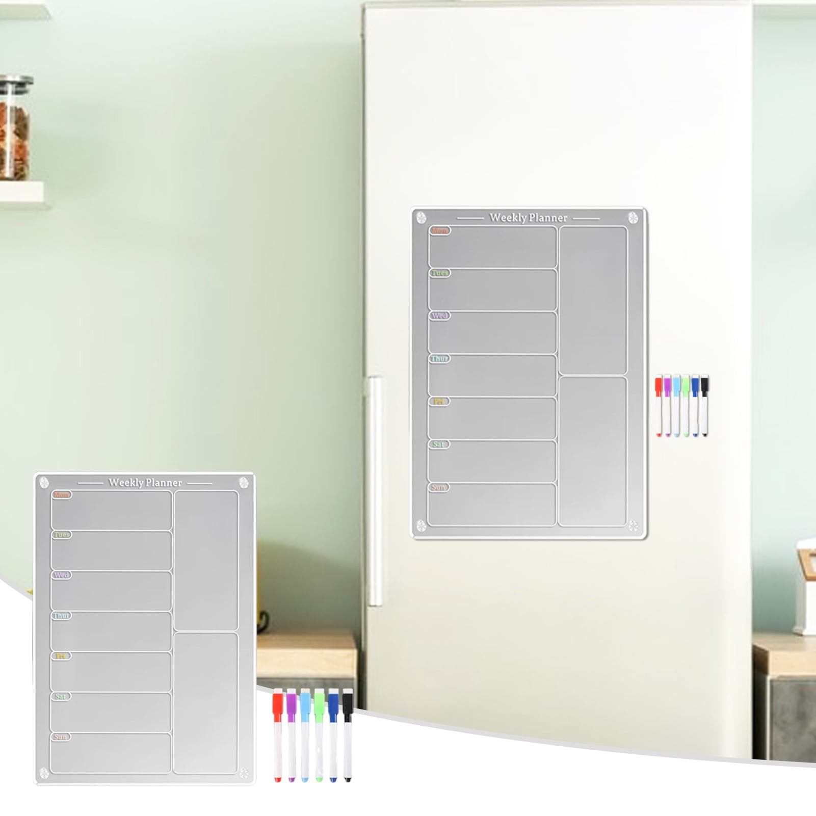 Temacd Acrylic Weekly Planning Board Meal Planner Scratch-proof Easy to ...