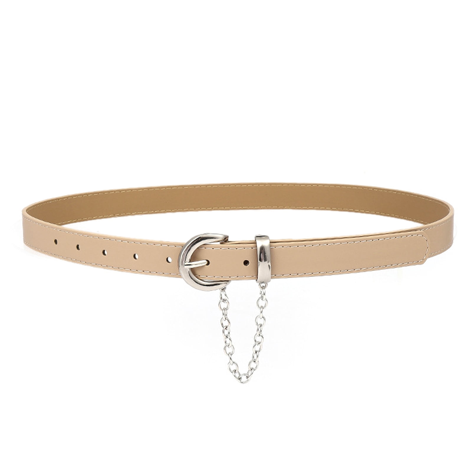 Temacd Adjustable Multi Holes Pin Buckle Hip Hop Style Women Belt Faux ...