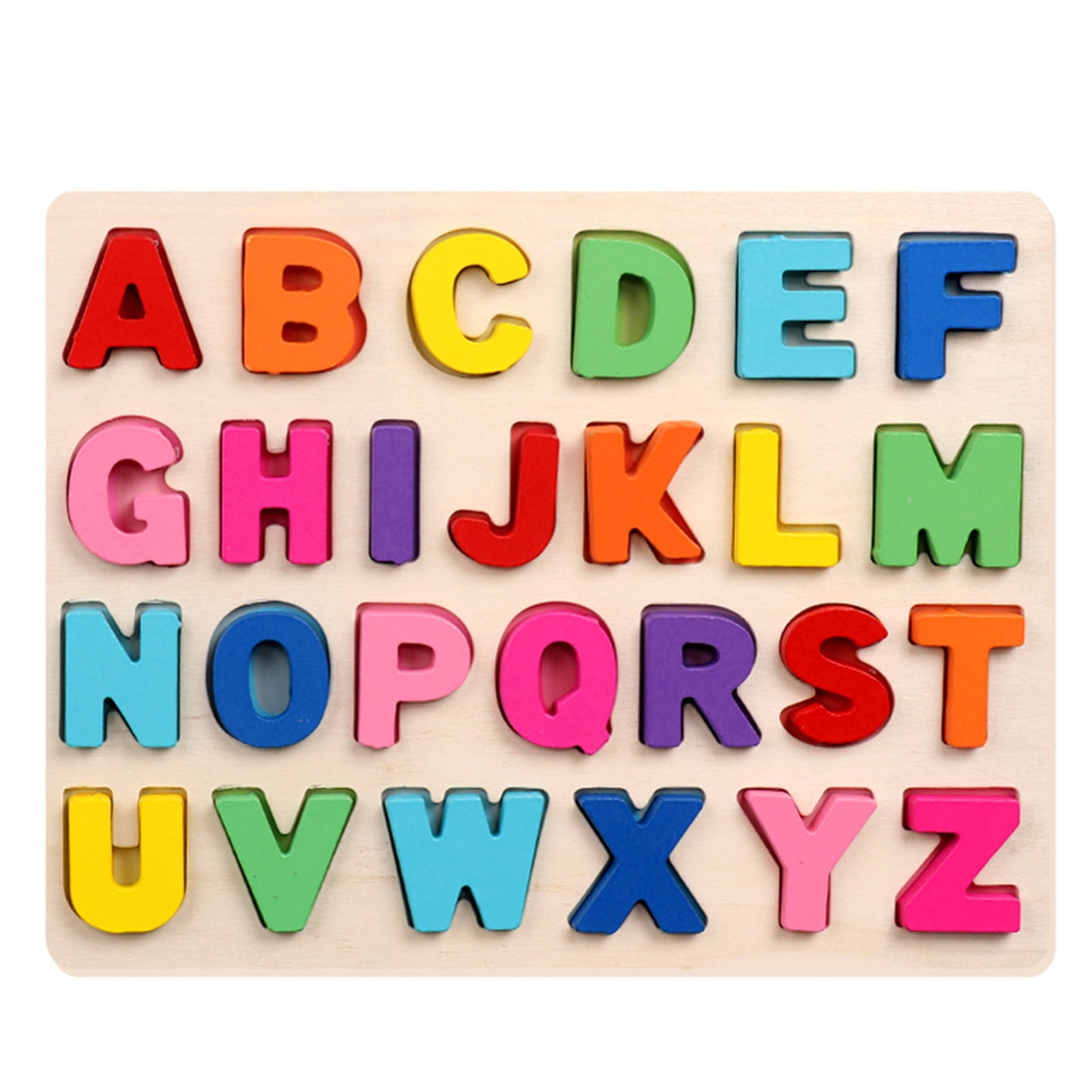 Temacd Alphabet ABC Numbers Wooden Puzzles Board Educational Children ...