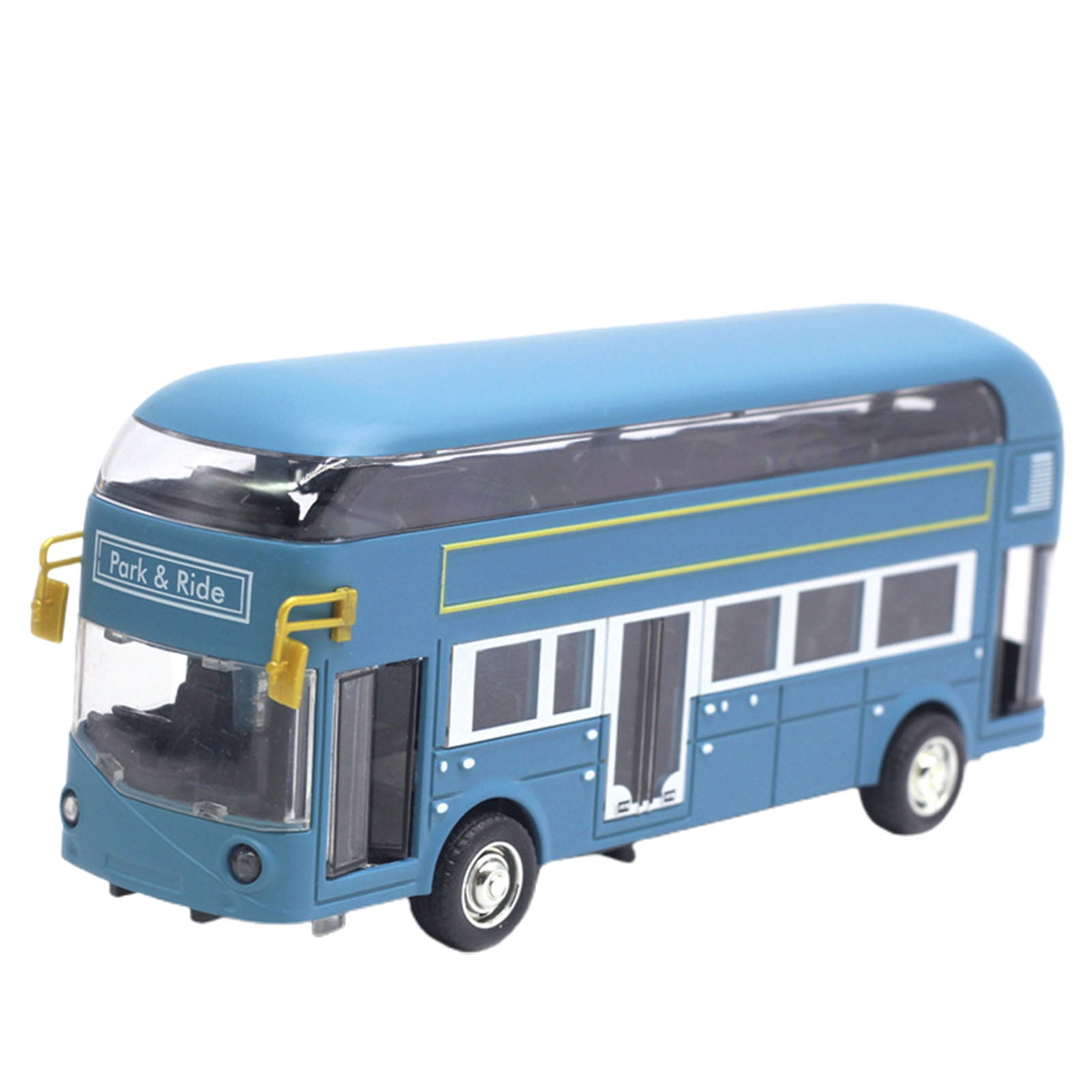 Temacd Bus Model Simple Operation Kid Toys 1/48 Scale Classic Double ...