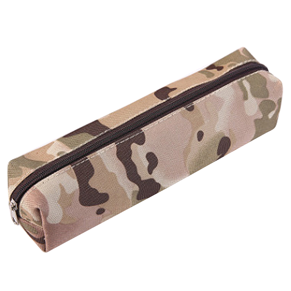 Temacd Camouflage Canvas Zipper Stationery Pen Pencil Ruler Storage Bag ...