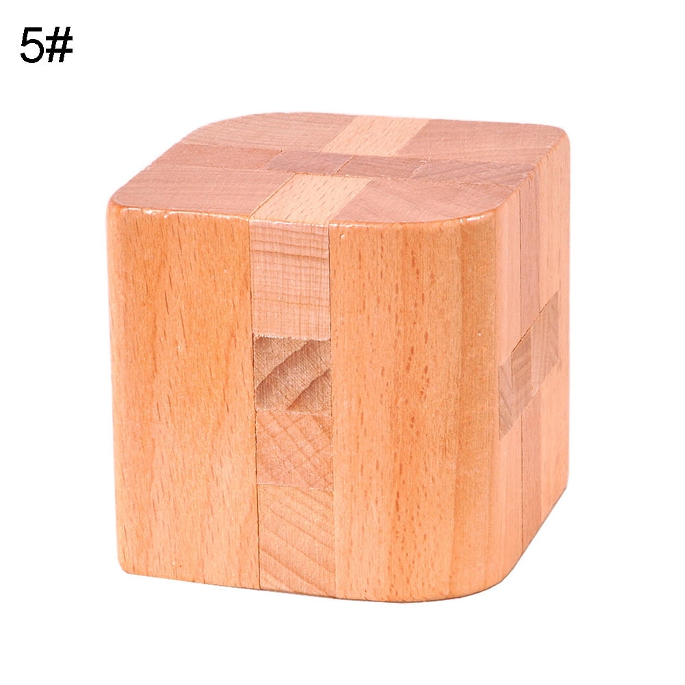 Temacd Classic Wooden Puzzles Cube Kongming Luban Lock Brain Teaser ...