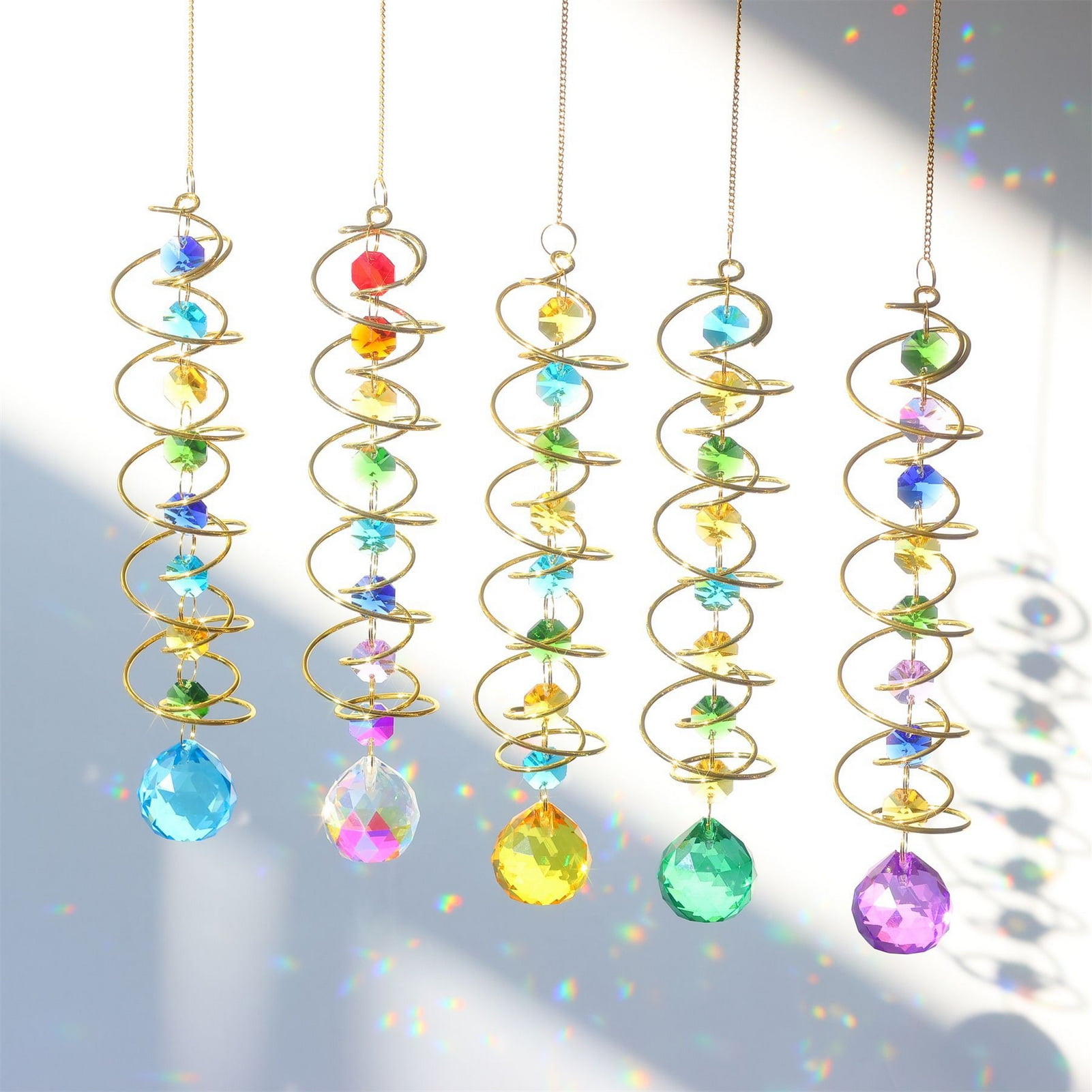 Temacd Faux Crystal Suncatcher Hanging Decoration Indoor Outdoor Garden ...