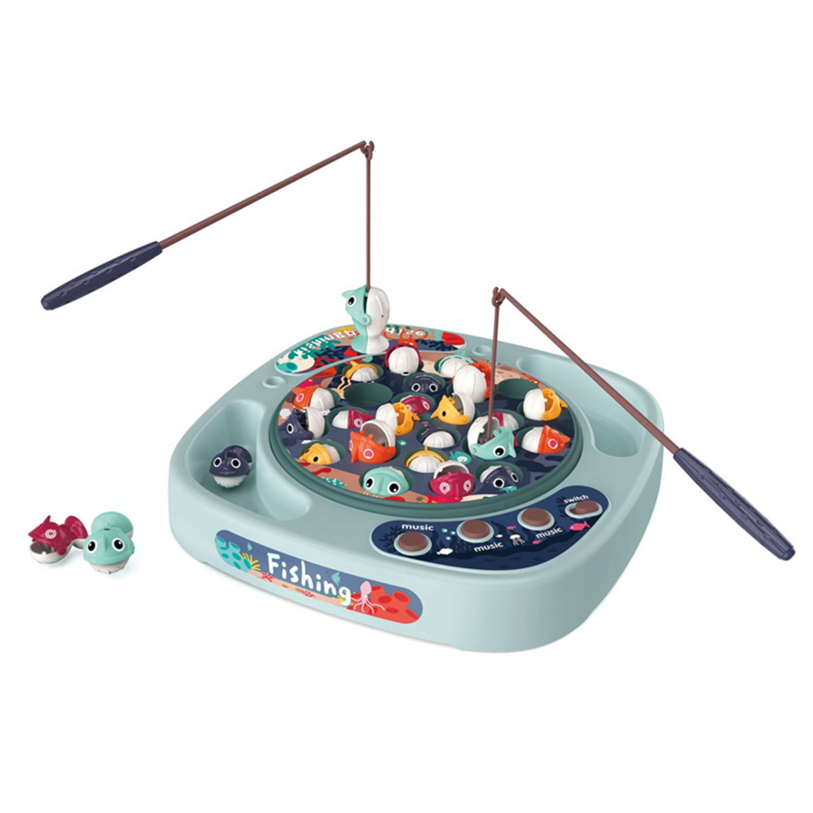Temacd Fishing Game Vivid Hand-eye Coordination Plastic Fishing Game ...