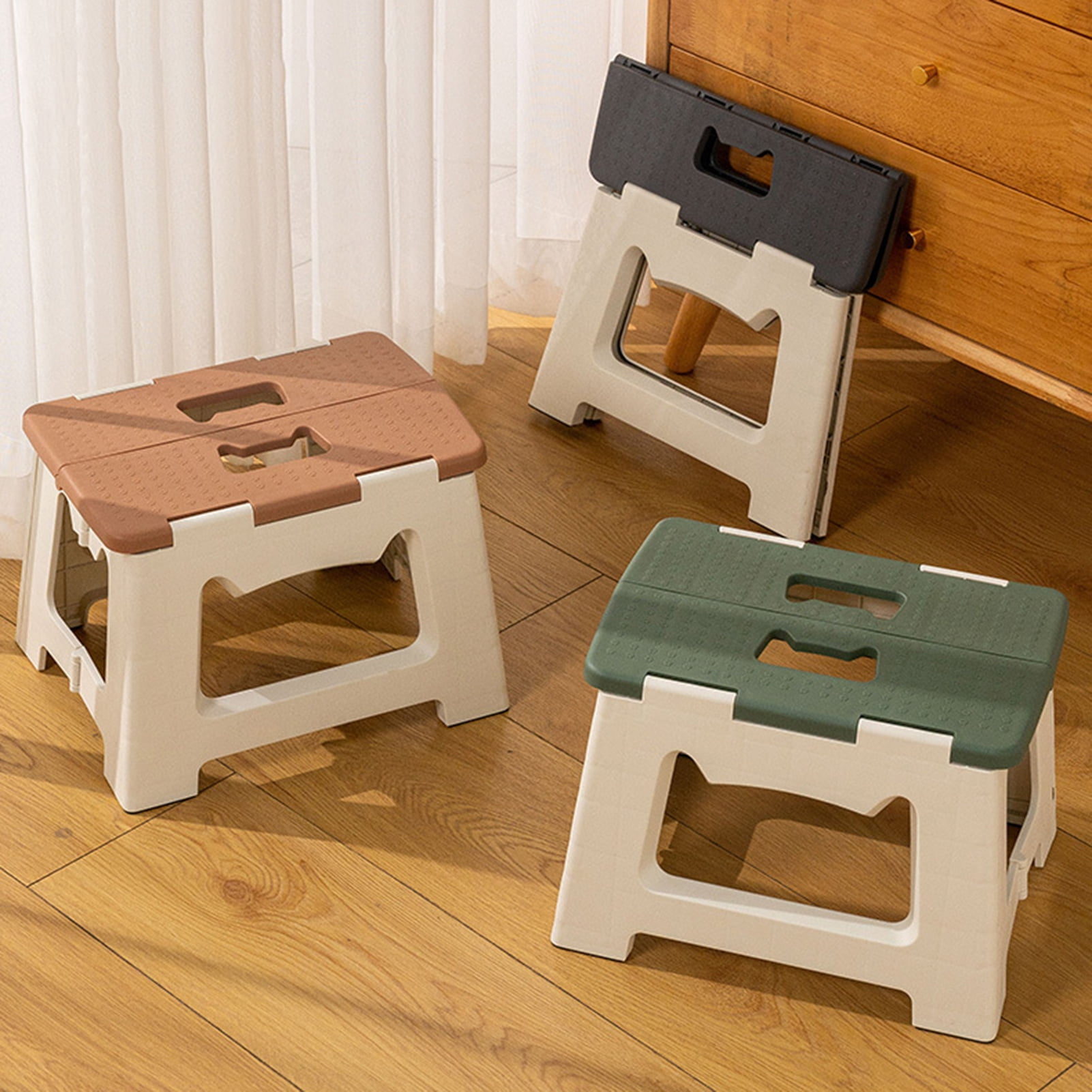 Temacd Folding Step Stool with Portable Handle Stable Great Load ...