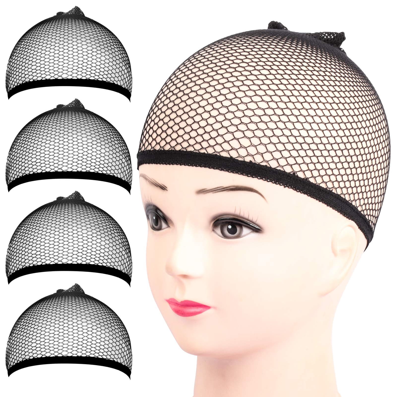 Temacd High Elastic Wig Liner Cap Cover Mesh Hair Wearing Net Hat ...