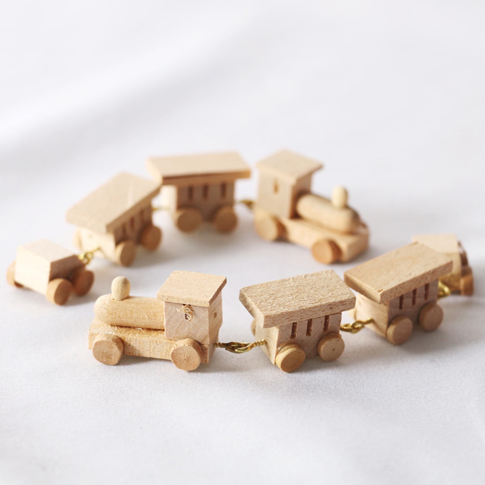 Temacd High Simulated Wooden Train Toy Cartoon Funny Christmas Wooden ...