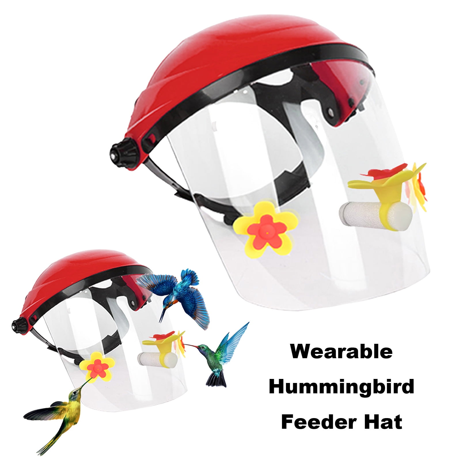 Temacd Hummingbird Feeder Hat Wearable Bird Feeder Hummingbird Face ...