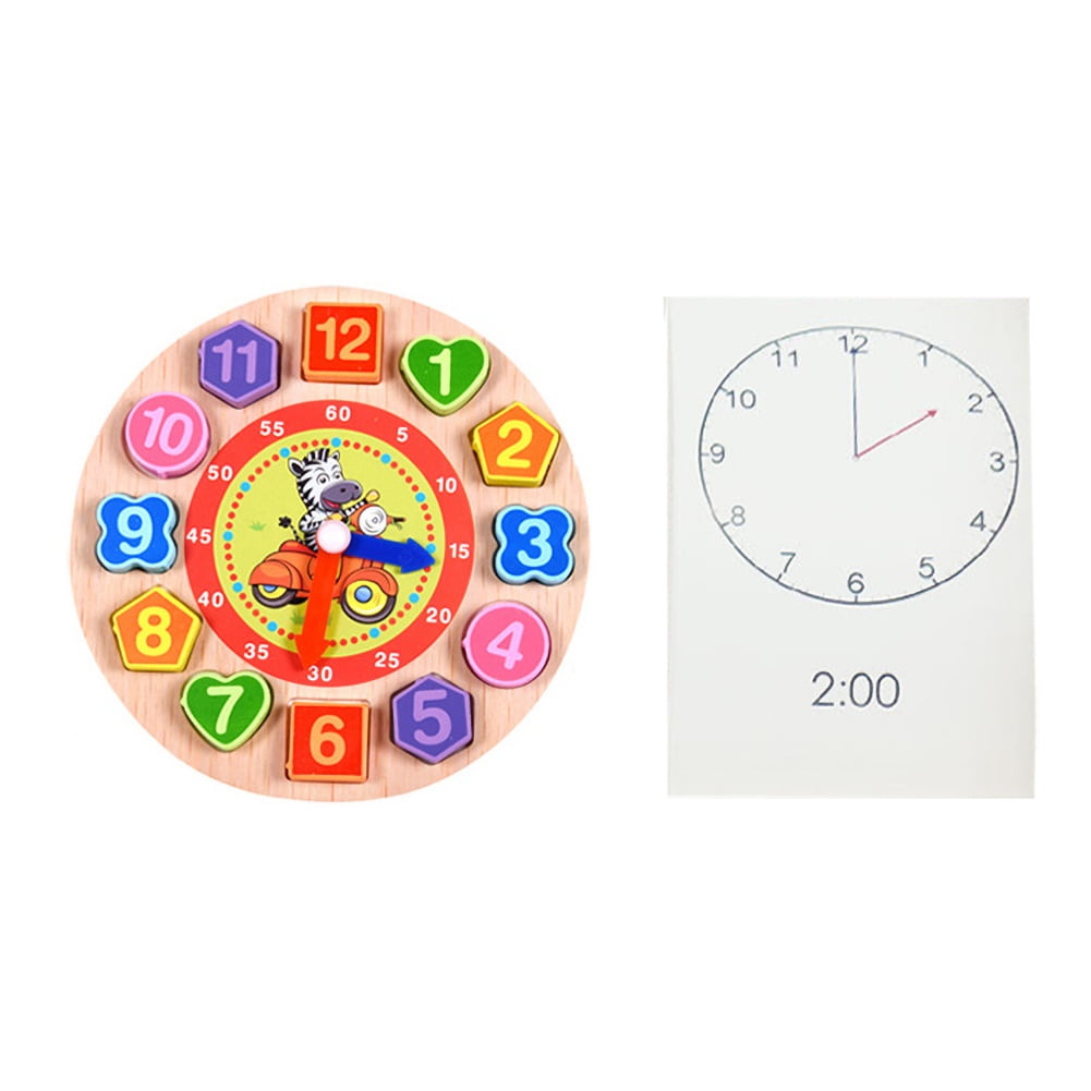 Temacd Kids Cartoon Threading Numbers Blocks Clock Tray Puzzle Early ...