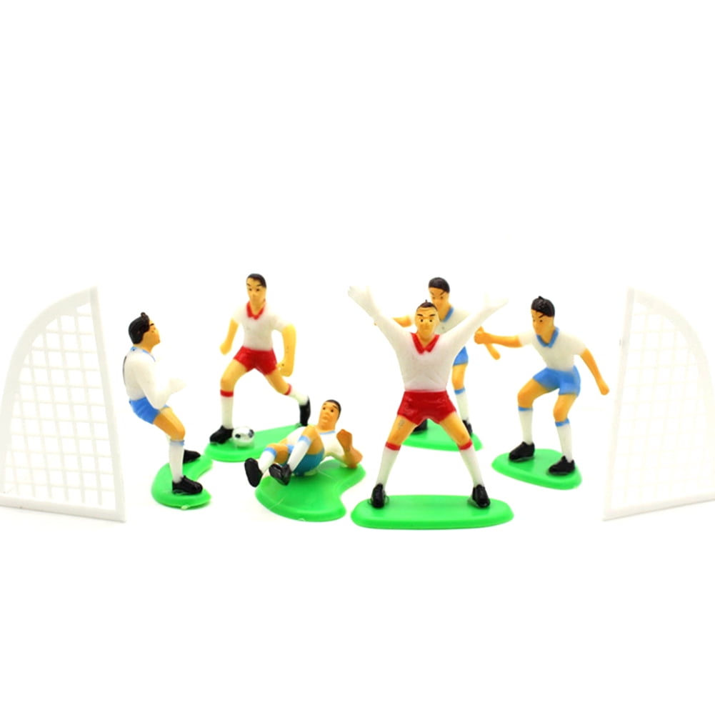 Temacd Mini Soccer Figures Football Goal Post Model Railway Scenery ...