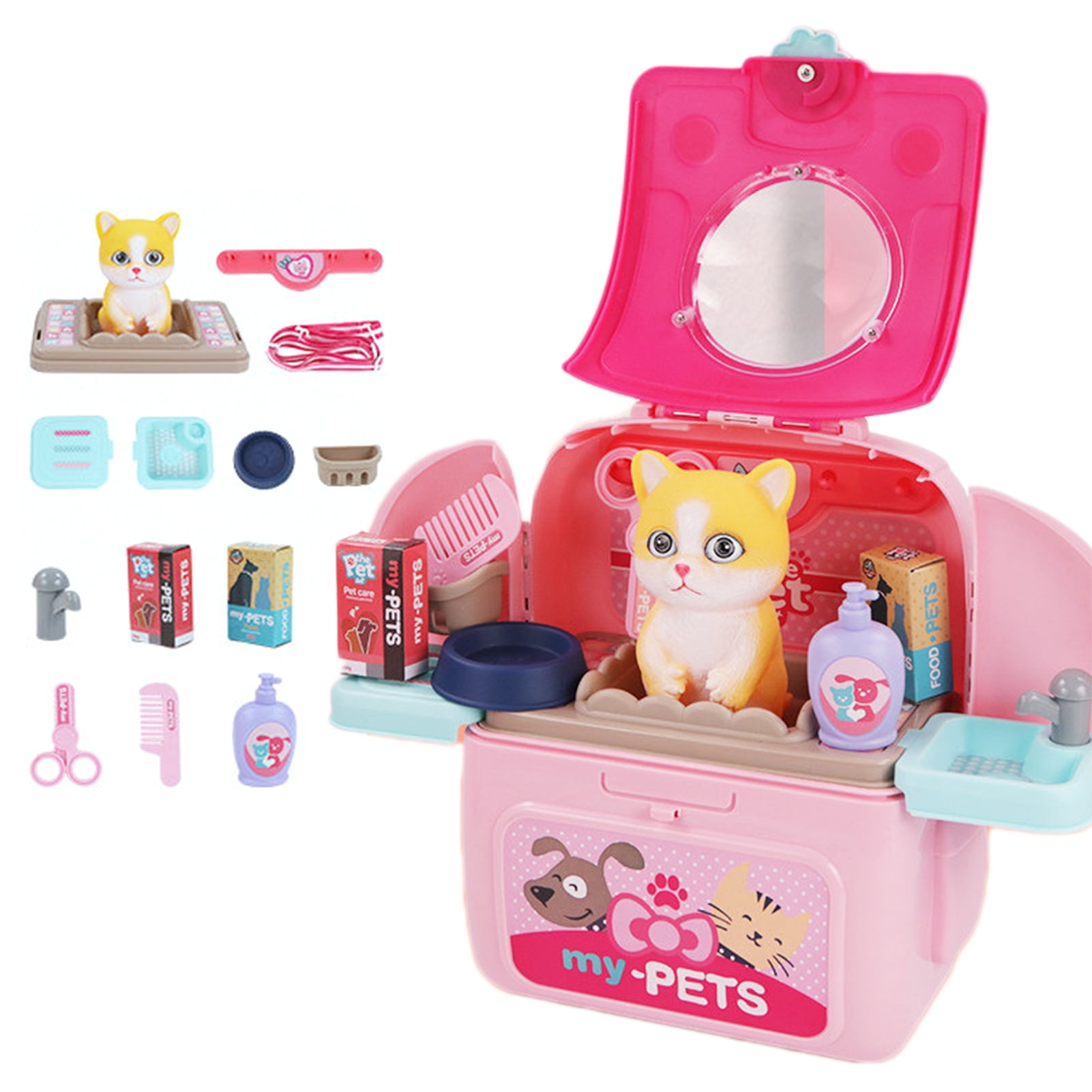 Temacd Pet Backpack Practical Exquisite Plastic Pretend Play Pet Care ...