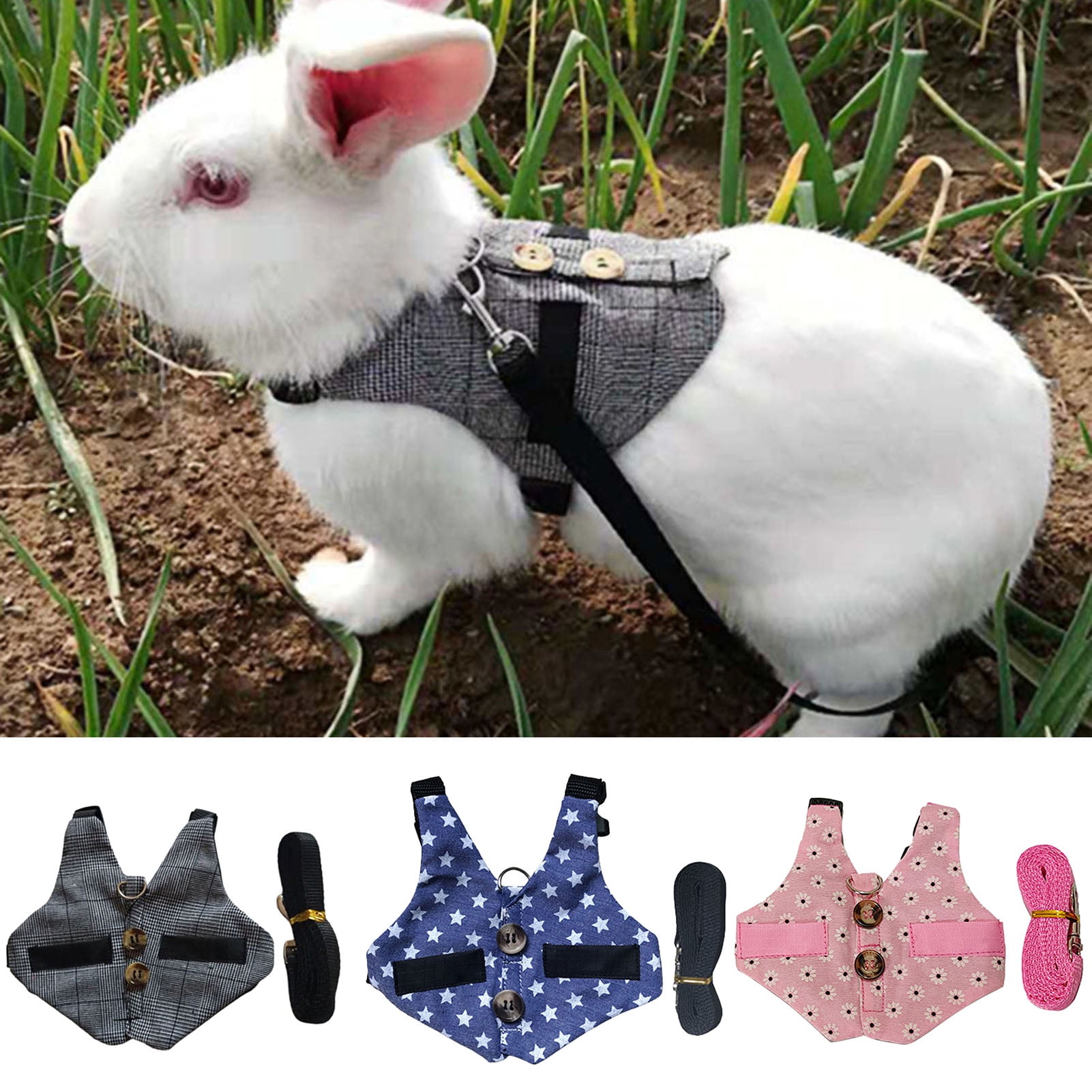 Temacd Rabbit Harness Gentleman Vest Design Walking Safety Fabric Pet ...