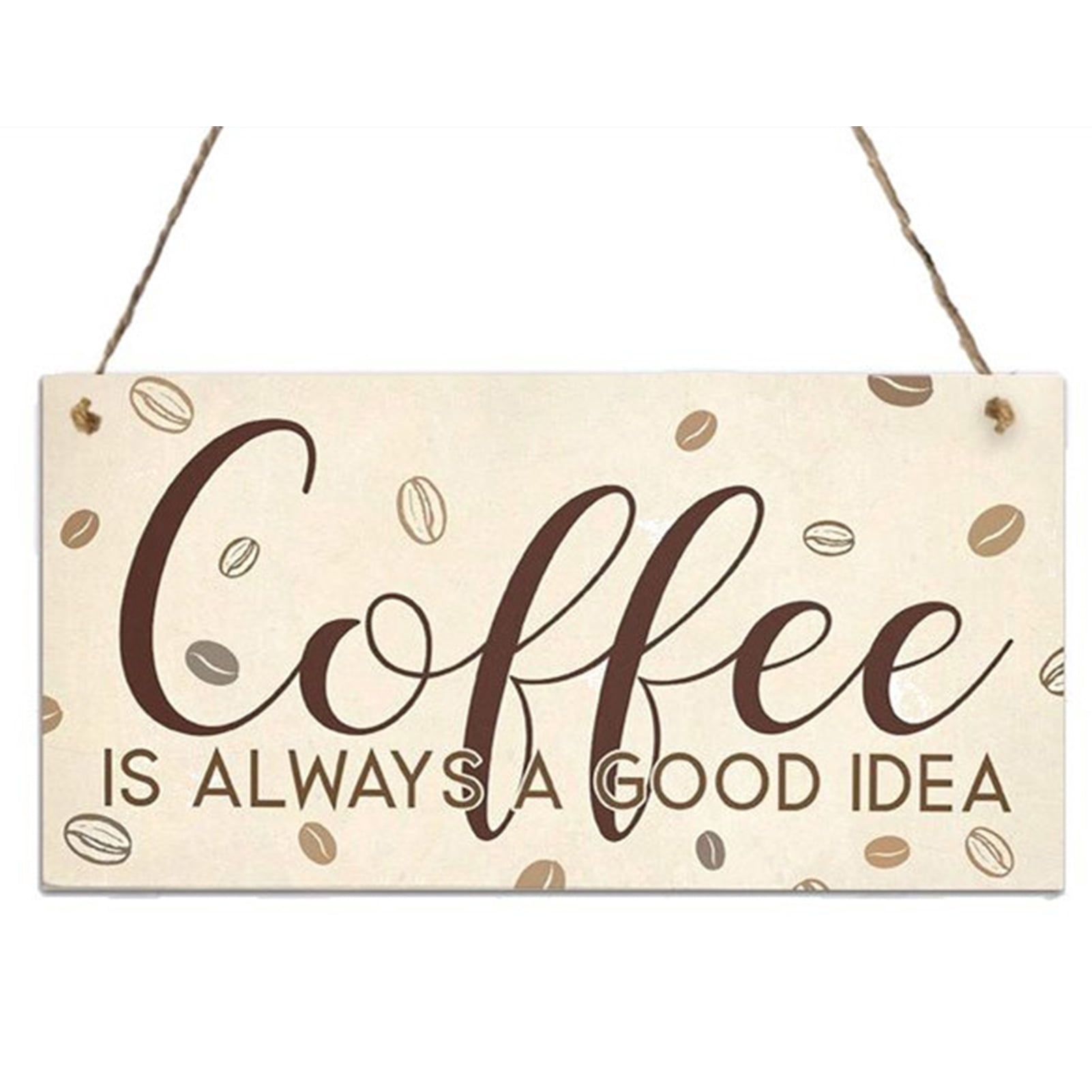 Temacd Sign Plaque Decorative Smooth Edge Wooden Coffee Elements Door ...