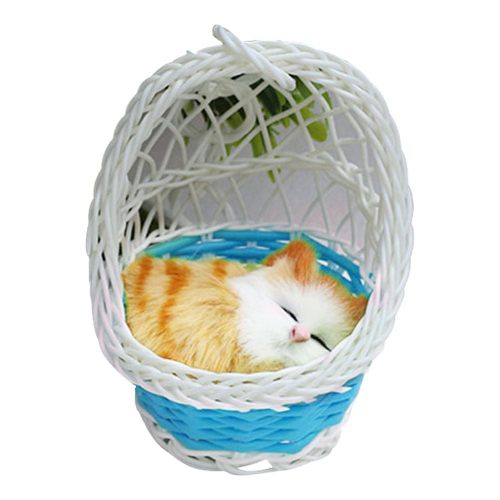 Temacd Simulation Cats Kitten Sound Plush Doll Toy Hanging Basket Home ...