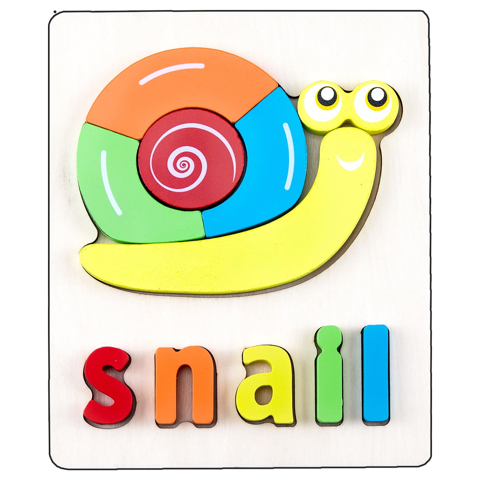 Temacd Smooth Surface Hand-eye Coordination Wood Color Words Animal ...