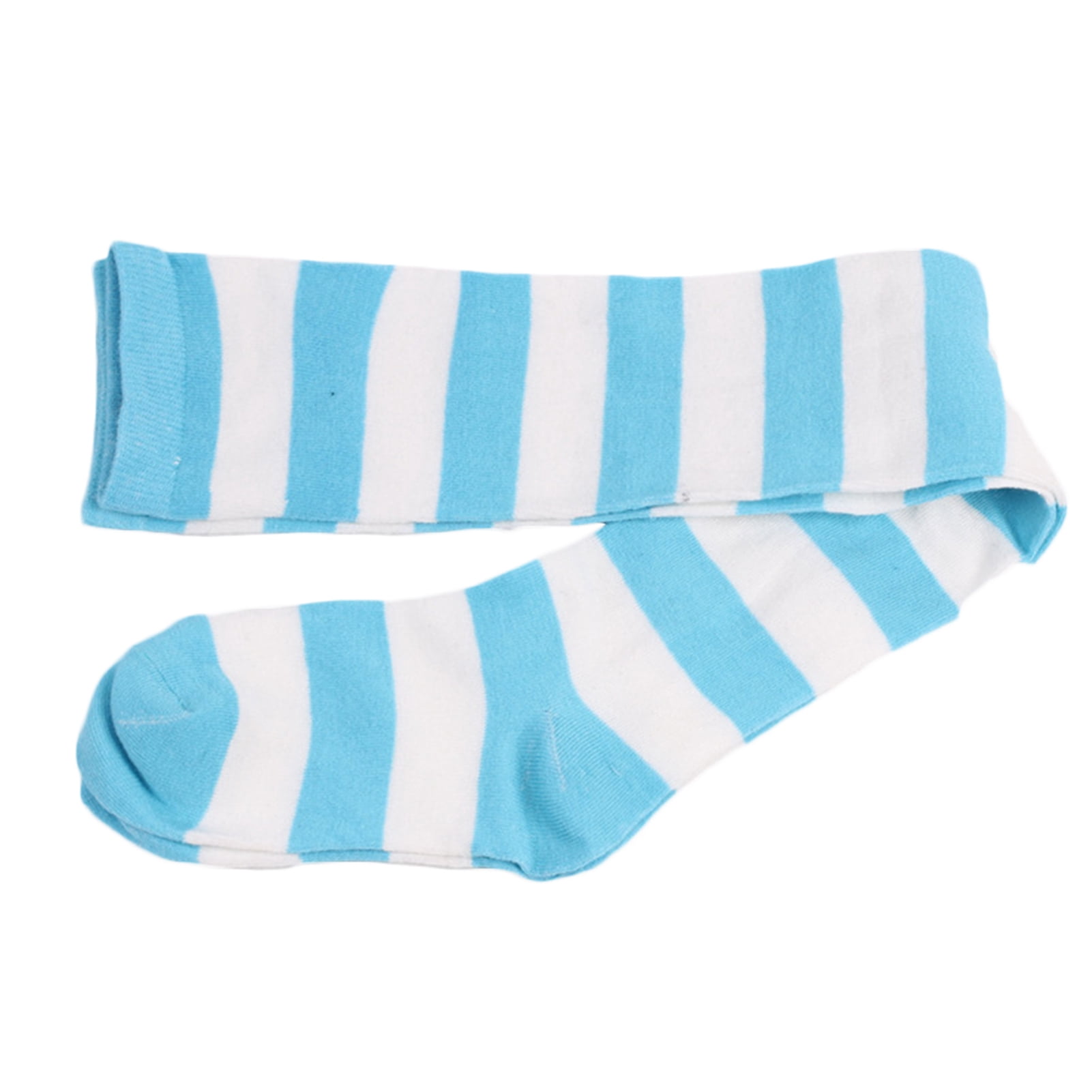 Temacd Stockings Color Block Striped Women Over The Knee Thigh High ...