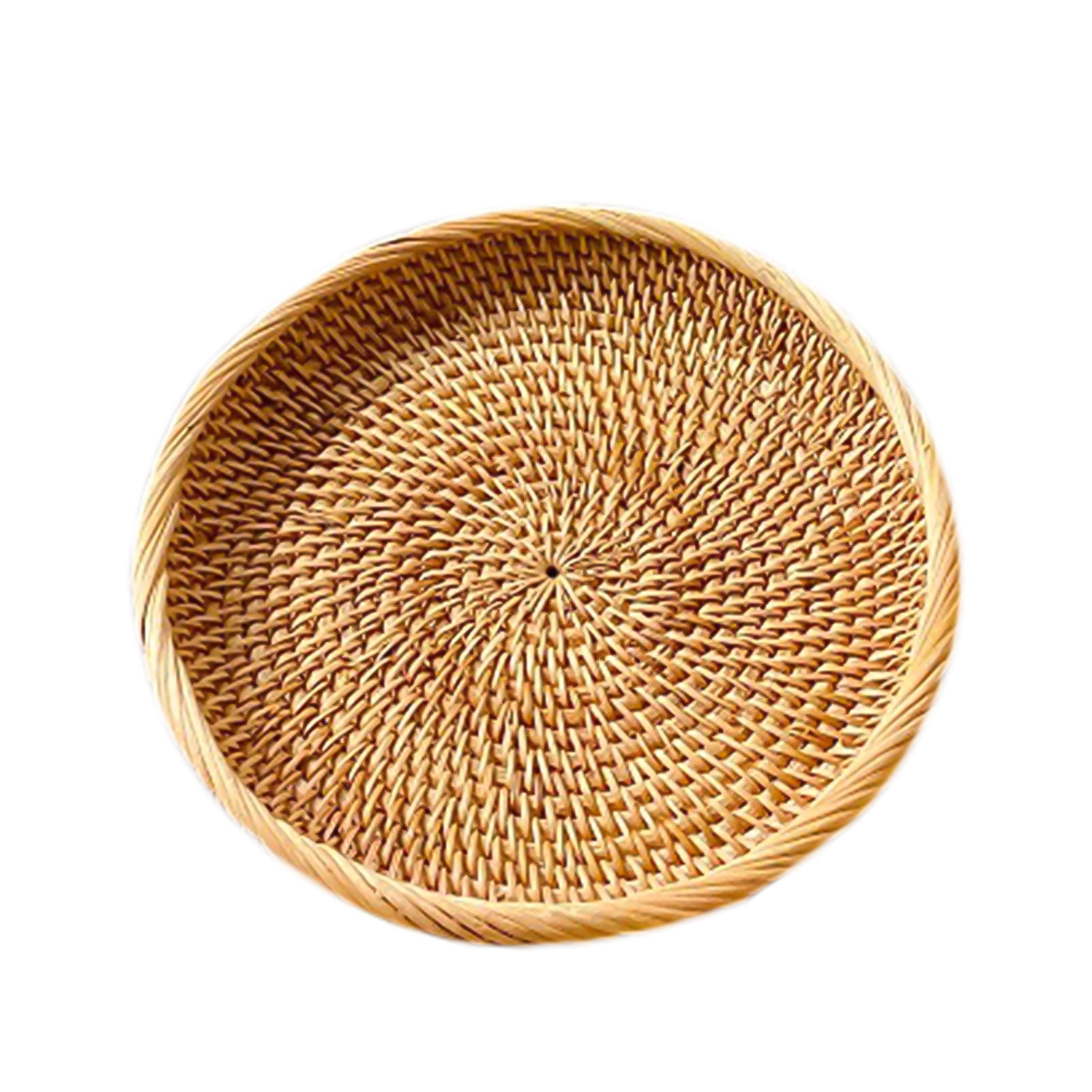 Temacd Storage Tray Handmade Eco-friendly Wear Resistant Rattan Storage ...