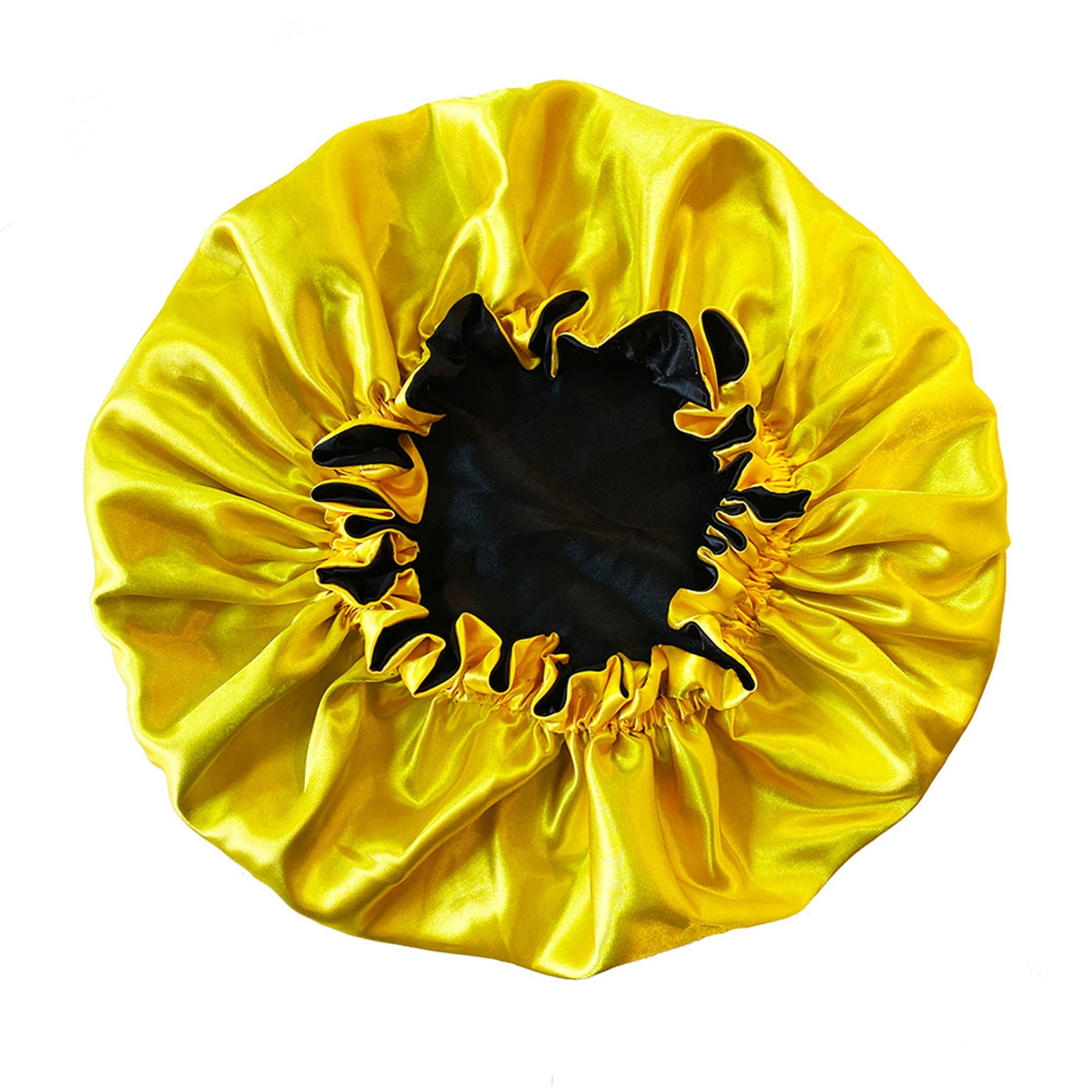 Temacd Women Hair Bonnet Double-layer Shirring Edge Large Smooth ...