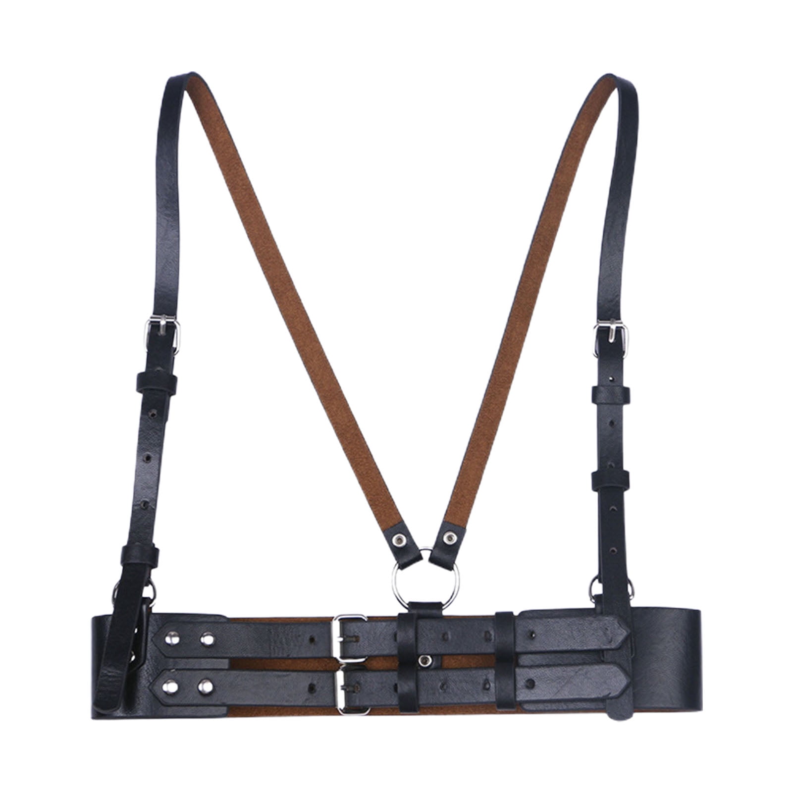 Temacd Women Punk Waistband Adjustable Rivet Decor Hip Hop Clothes ...