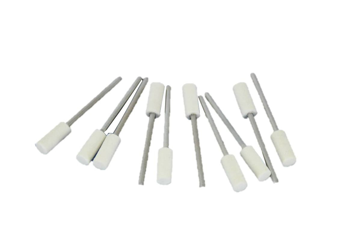 Temo 10 Pc Felt Burrs Wool Bob Polishing Grinding #1 Cylinder 1/4 Inch ...