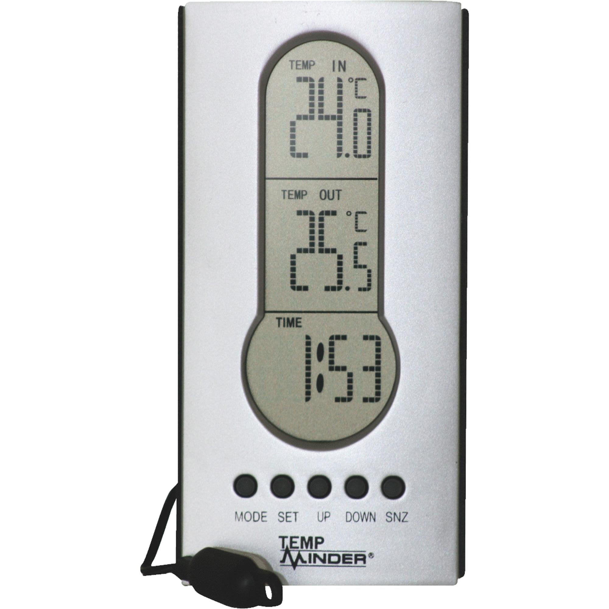 Temp Minder Wired Indoor and Outdoor Thermometer with Clock - Walmart.com