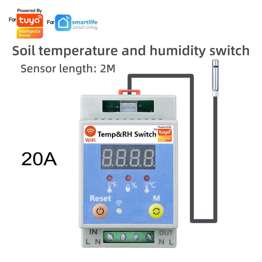 Temp & RH Switch for Tuya Wifi Temp & Humidity Sensor LCD Screen Garden ...