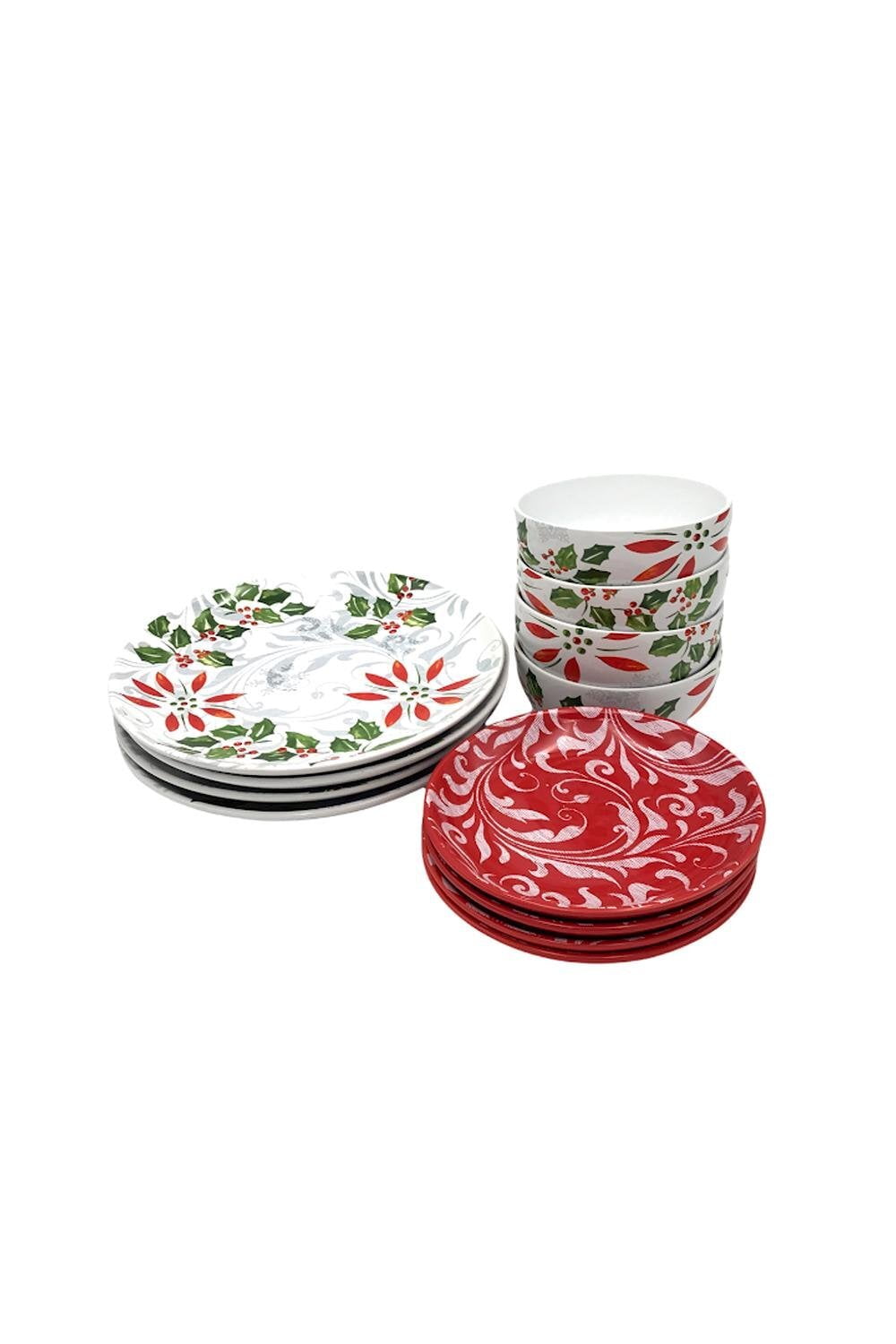 Temp-tations Festive Holiday 12-Piece Dinnerware Set - Walmart.com