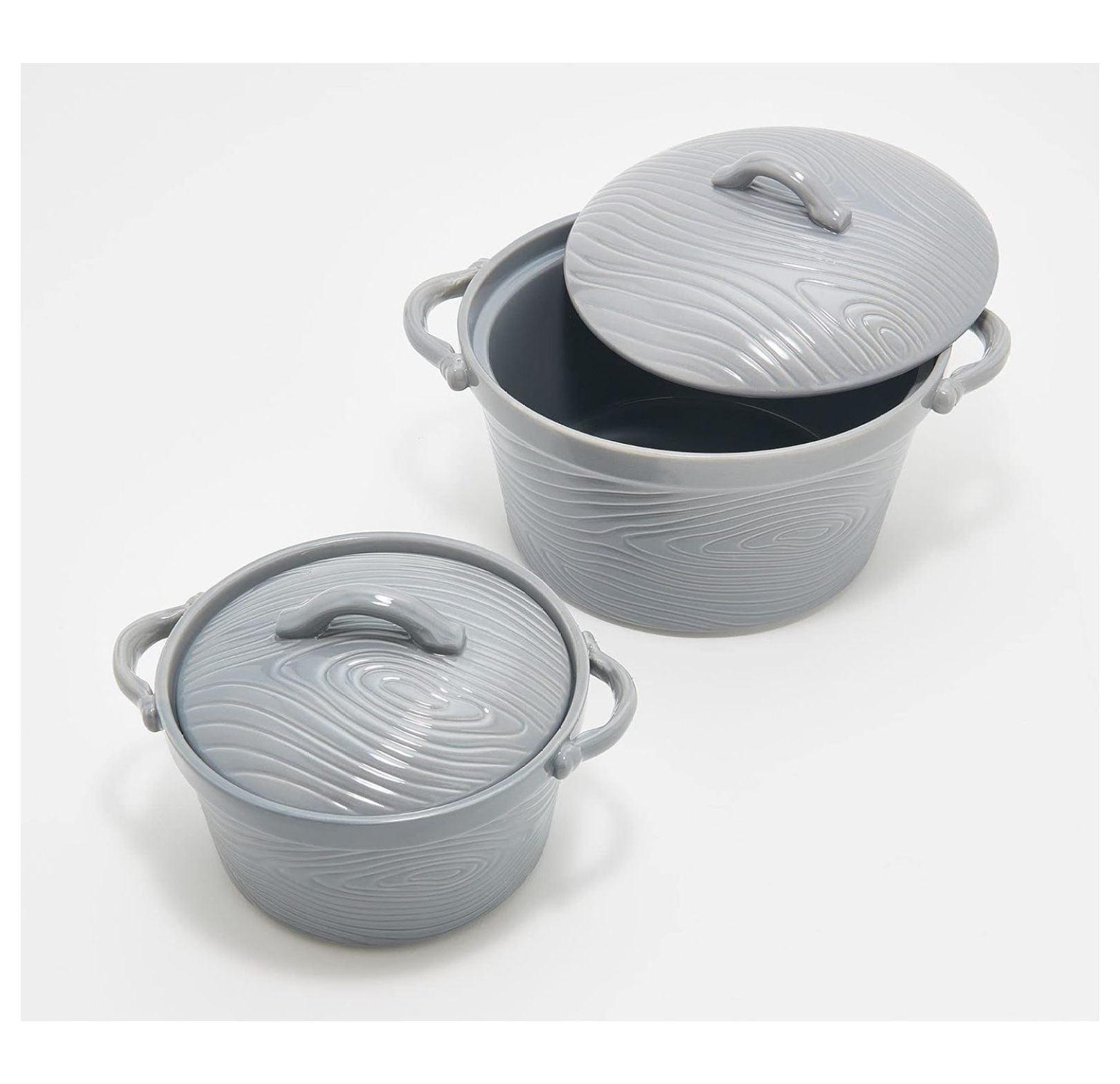Temp-tations Set-of-2 Round Bakers w/Ceramic Dome Lids: 2.5 Qt & 1 Qt ...