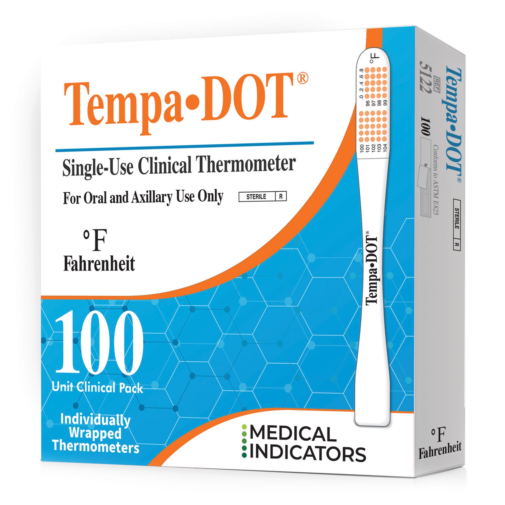Tempa·DOT Disposable Oral Thermometer Color Dots Display 5122 100 per ...