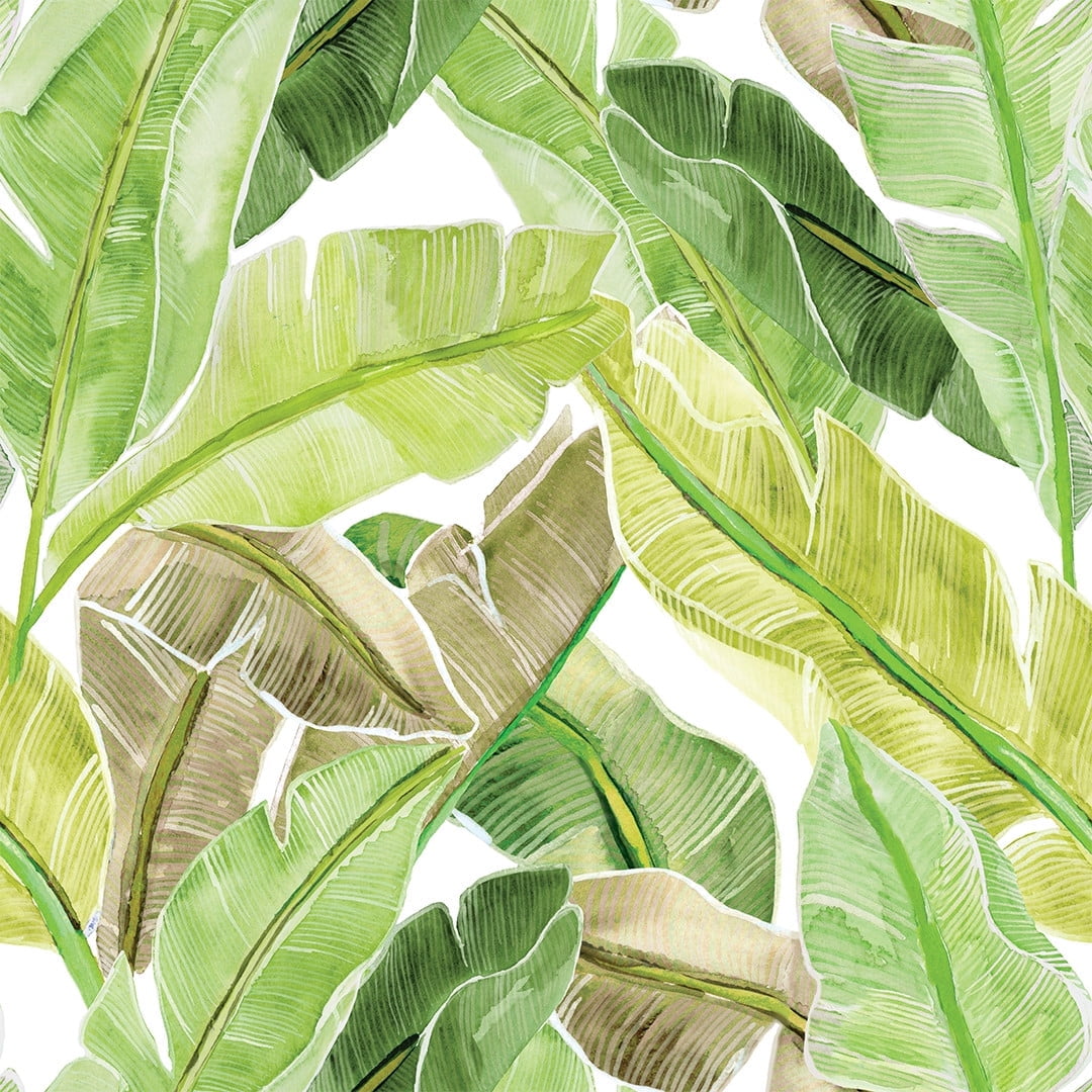 Tempaper Bahama Palm Green Tropical Peel and Stick Wallpaper, 20.5" x ...