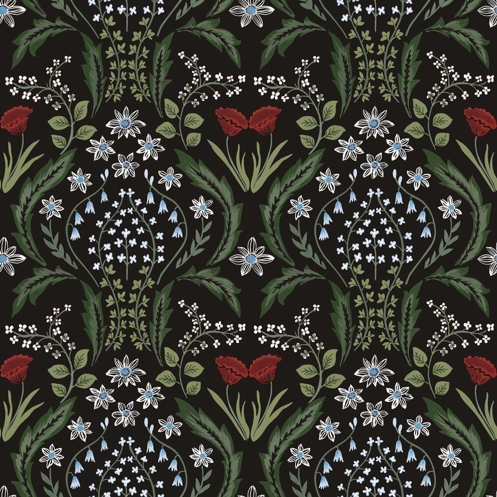 Tempaper Scandi Floral English Garden Peel and Stick Wallpaper, 20.5" x ...