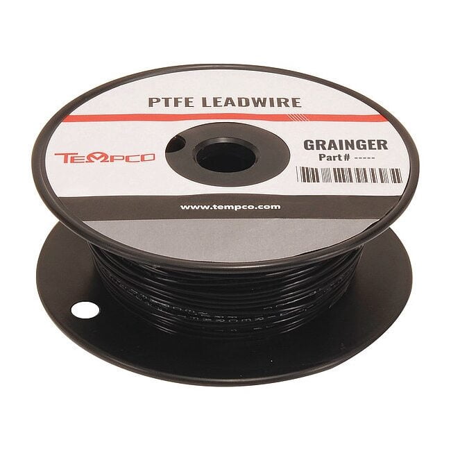 Tempco High Temp Lead Wire, PTFE, 14 AWG, Black, 100 ft LDWR-1061 ...