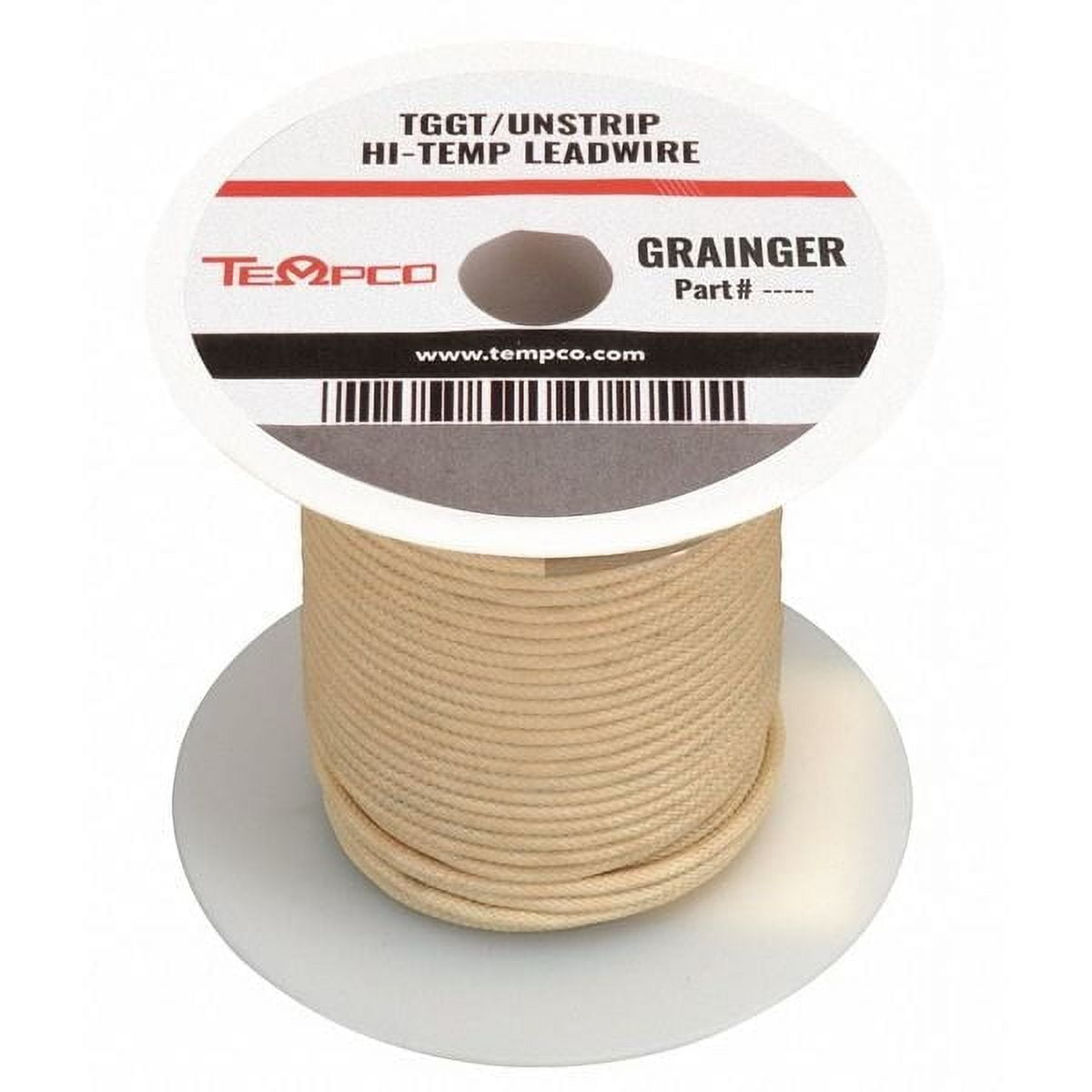 Tempco High Temp Lead Wire, TGGT, 16 AWG, Natural, 100 ft LDWR-1021 ...