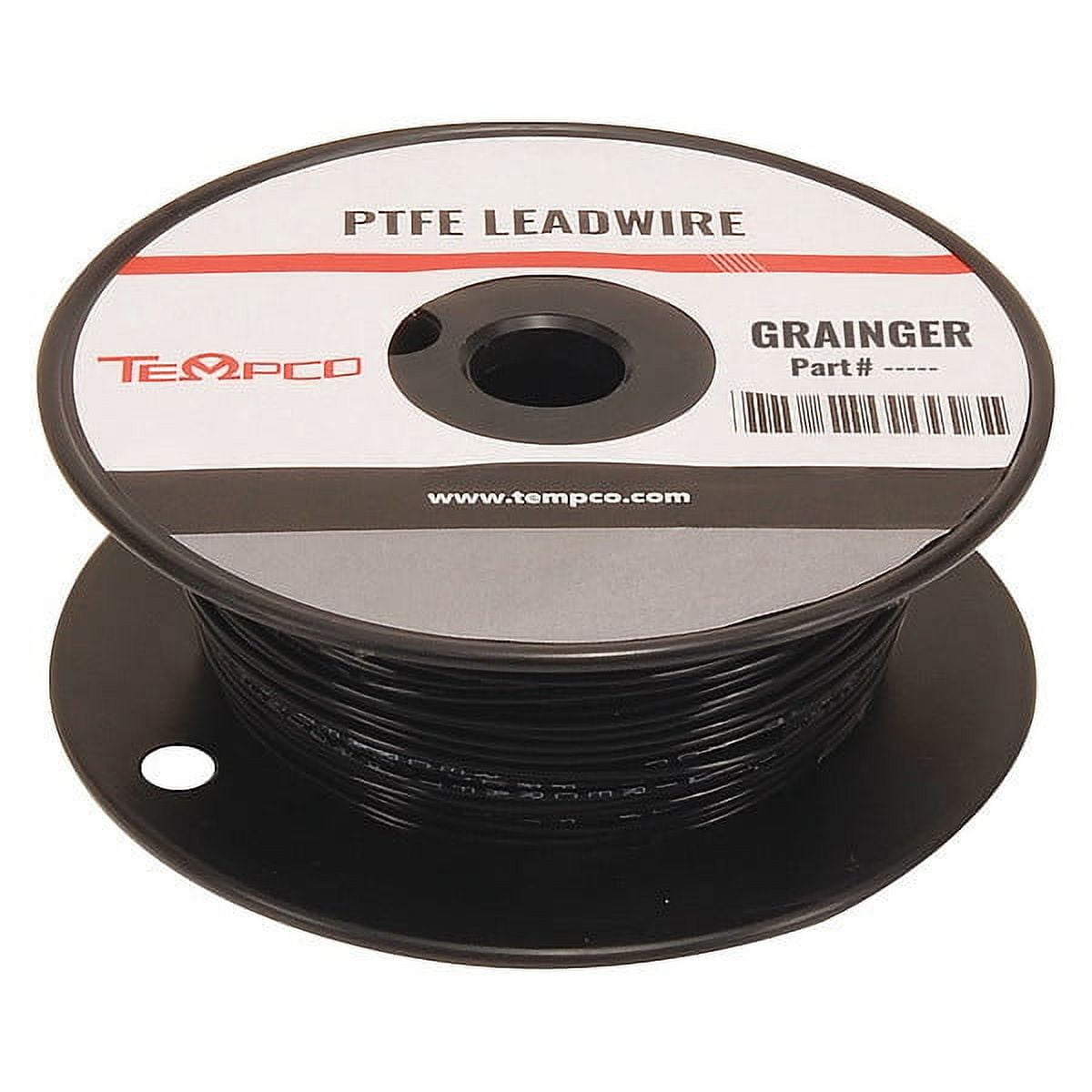 Tempco High Temp Lead Wire, PTFE, 22 AWG, Black, 100 ft LDWR-1065 ...