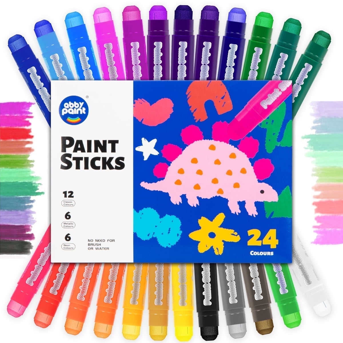 Tempera Crayon Sticks, Washable Platel Stick 24Classic Colors, Washable ...
