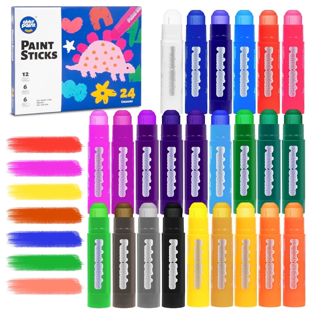 Tempera Crayon Sticks, Washable Platel Stick 24Classic Colors, Washable ...