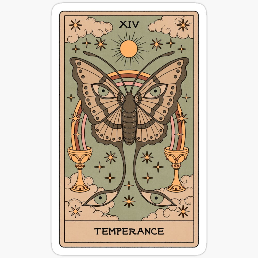 Temperance - Moth Tarot Sticker Phone Decal Water Bottle Stickers Car ...